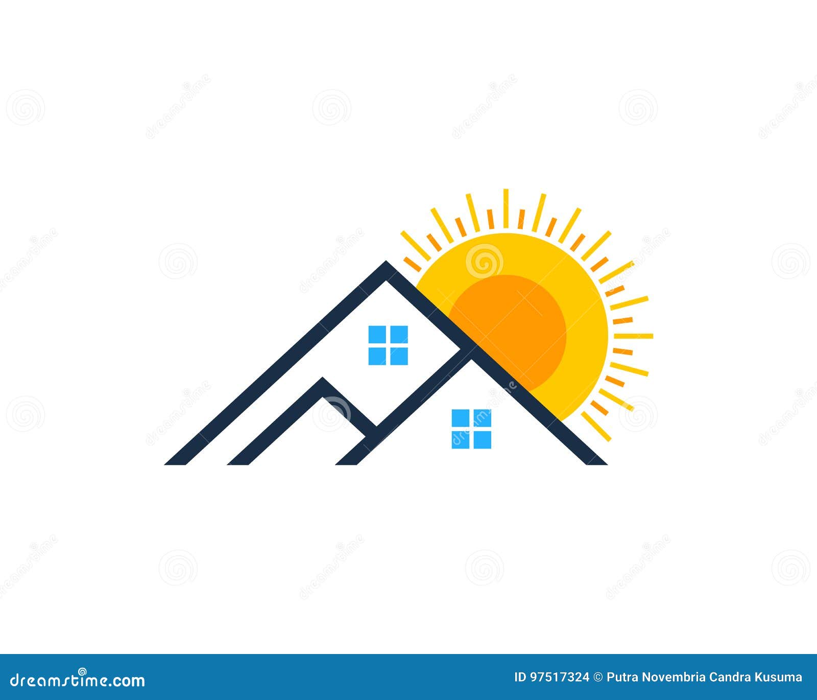 House Home Sun Icon Logo Design Element Stock Vector - Illustration of ...