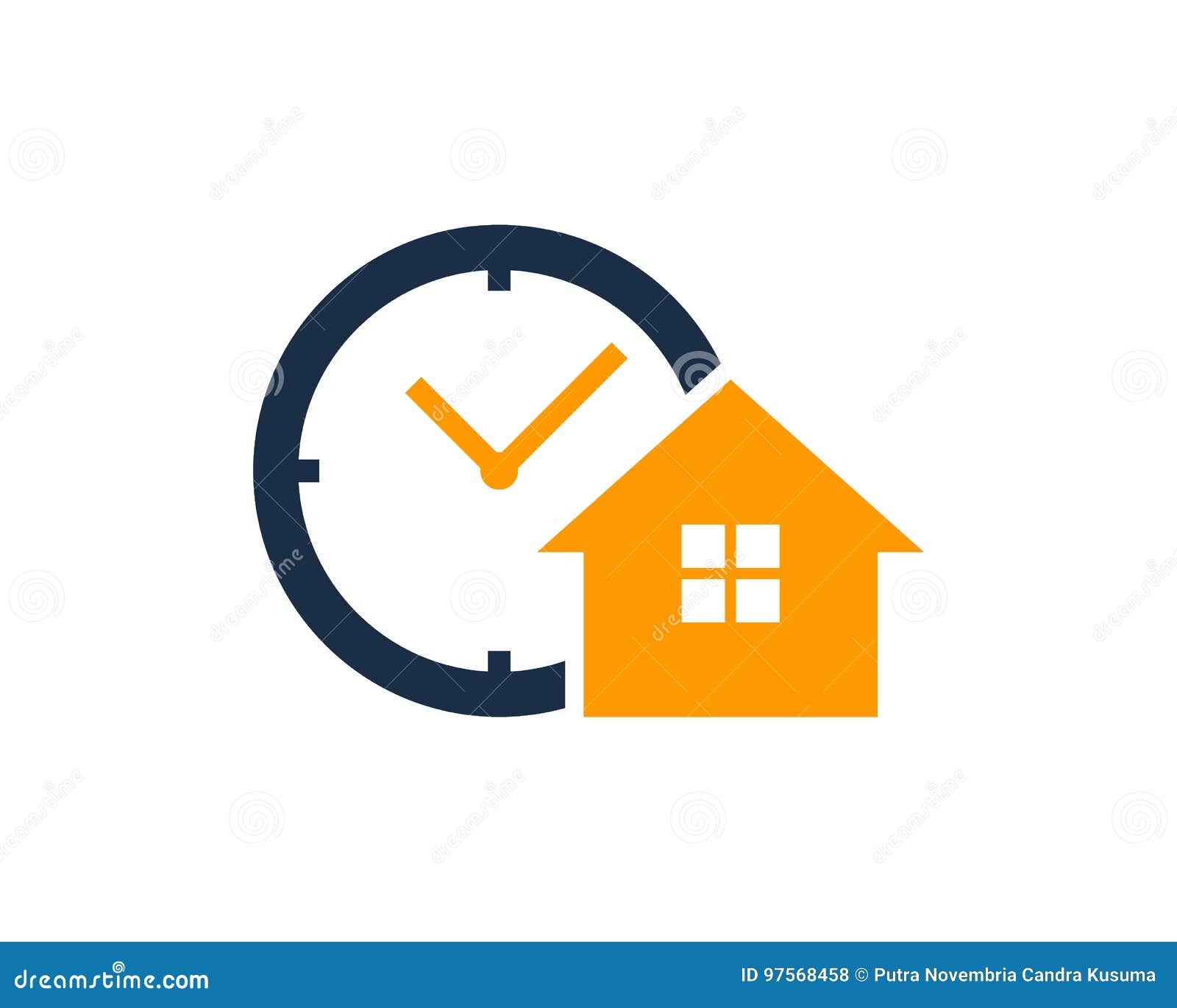 House Home Time Icon Logo Design Element Stock Vector - Illustration of ...