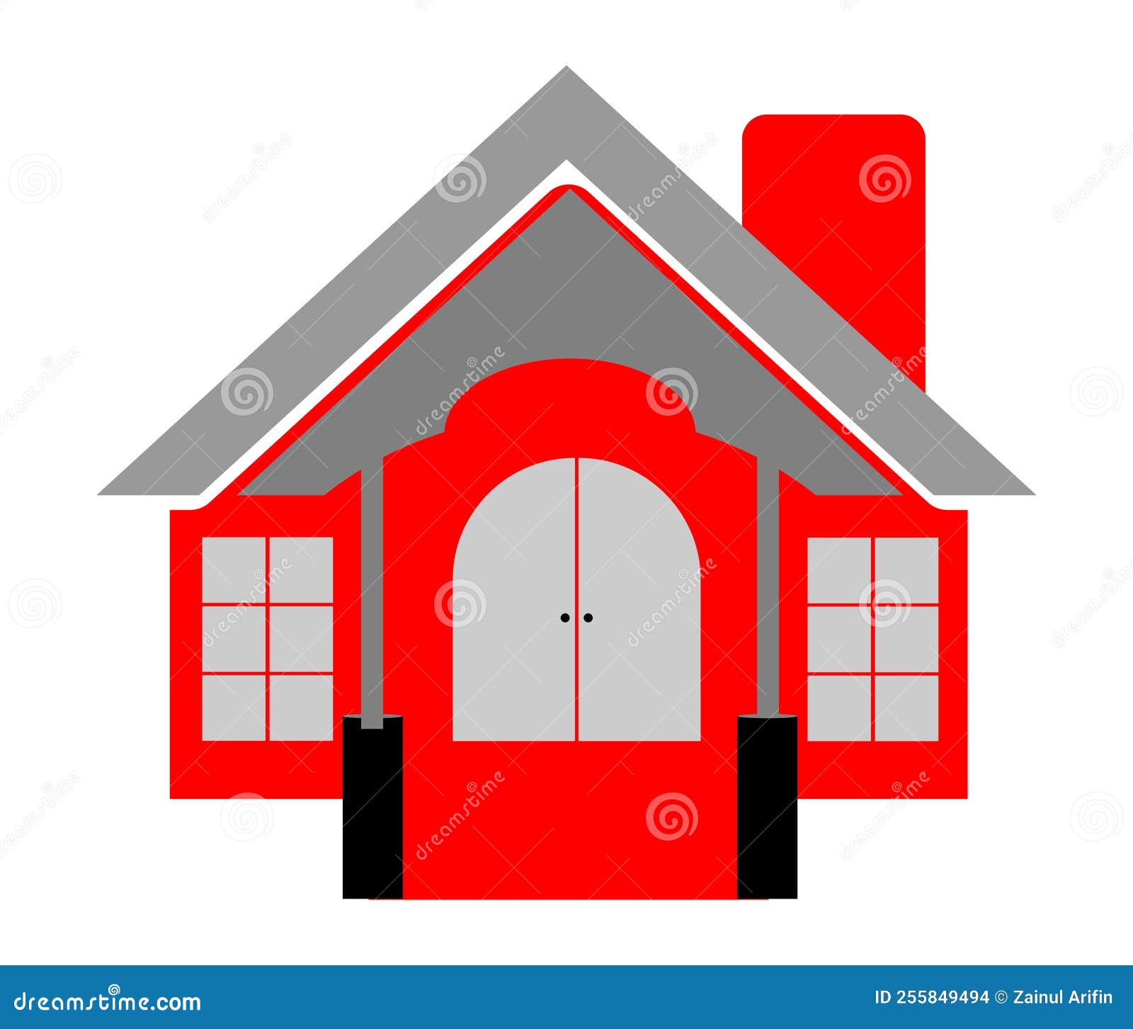 House Home Vector Icon Symbol Front View with Red Color Stock Vector ...