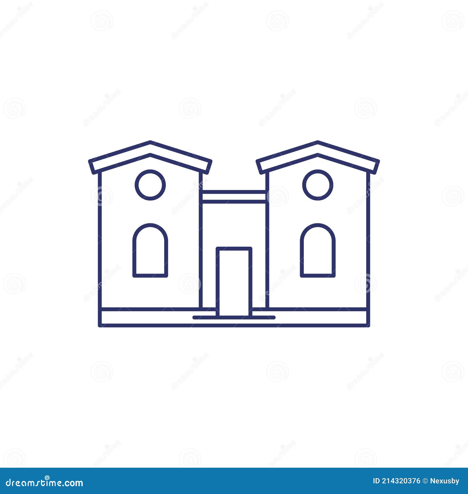 House, Home Vector Line Icon on White Stock Vector - Illustration of ...