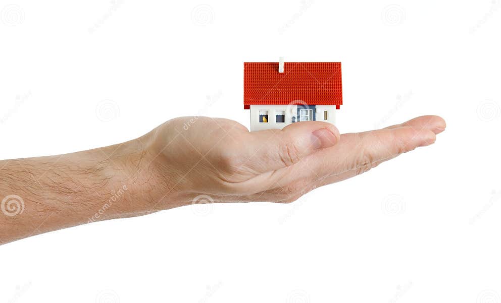 House in Human Hands Isolated on White Stock Photo - Image of palms ...