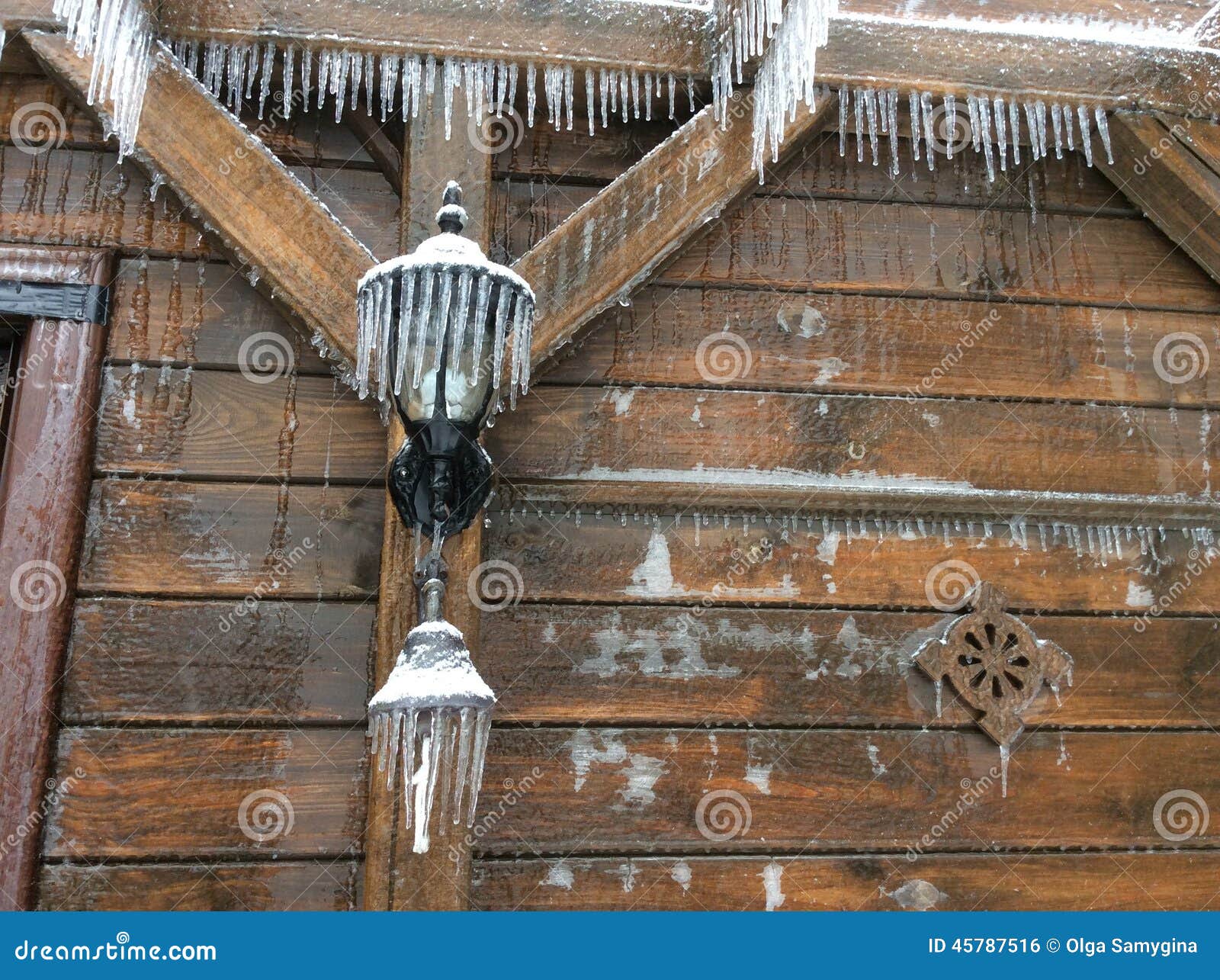 House in ice stock photo. Image of brown, wall, house - 45787516