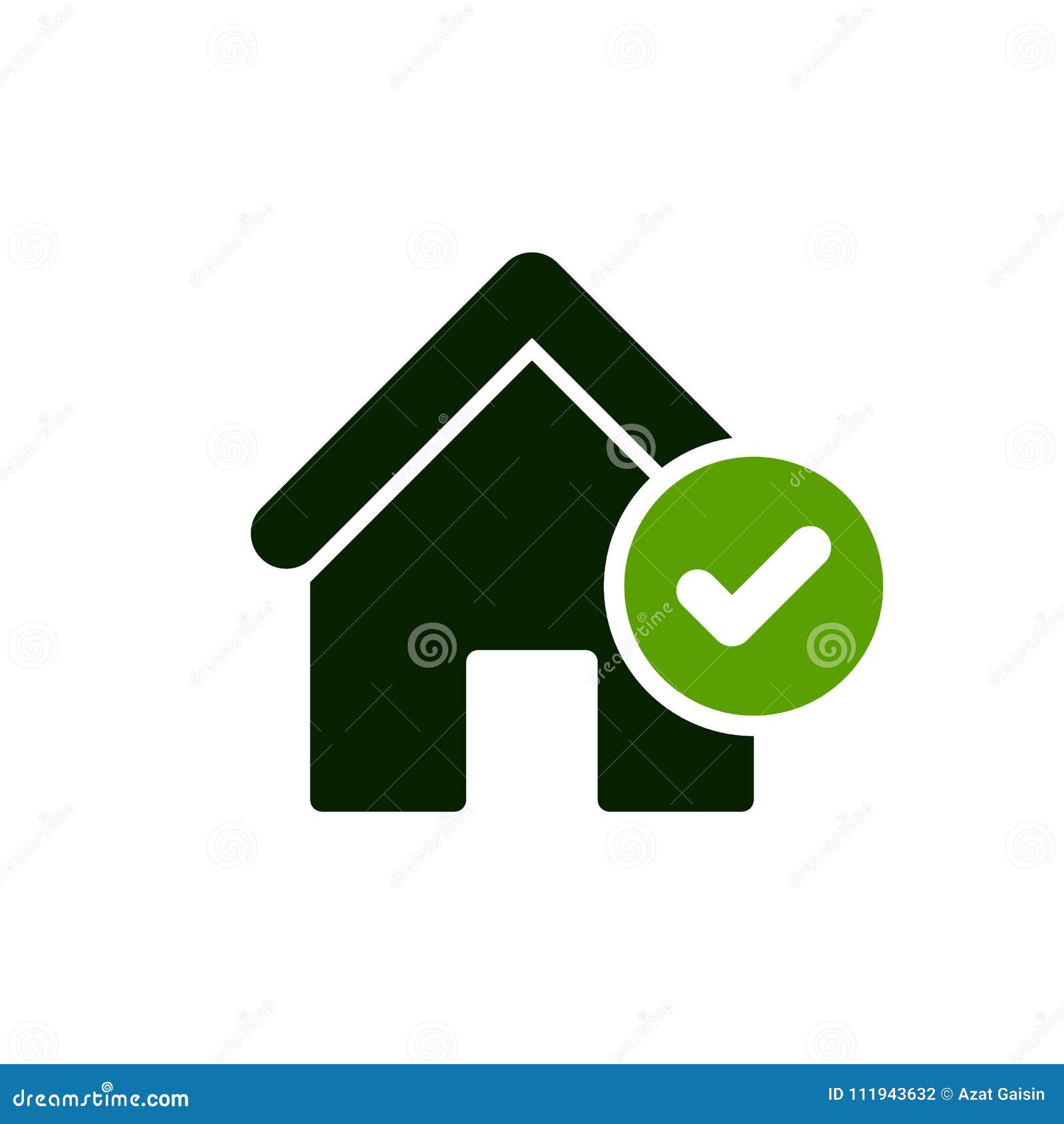 House Icon with Check Sign. House Icon and Approved, Confirm, Done ...