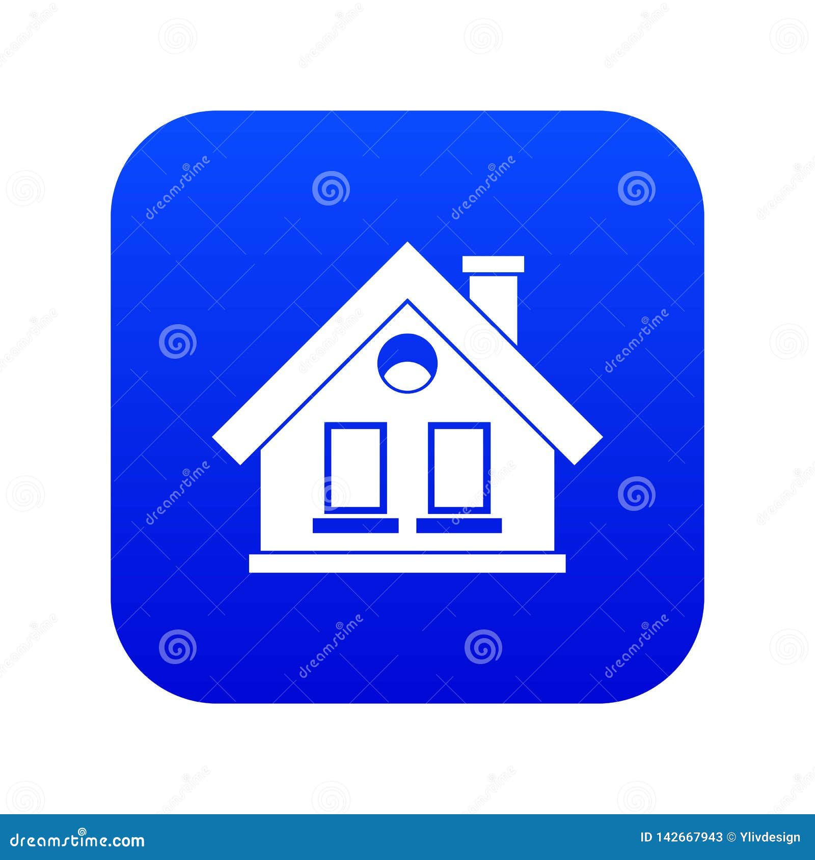 House icon digital blue stock vector. Illustration of facade - 142667943