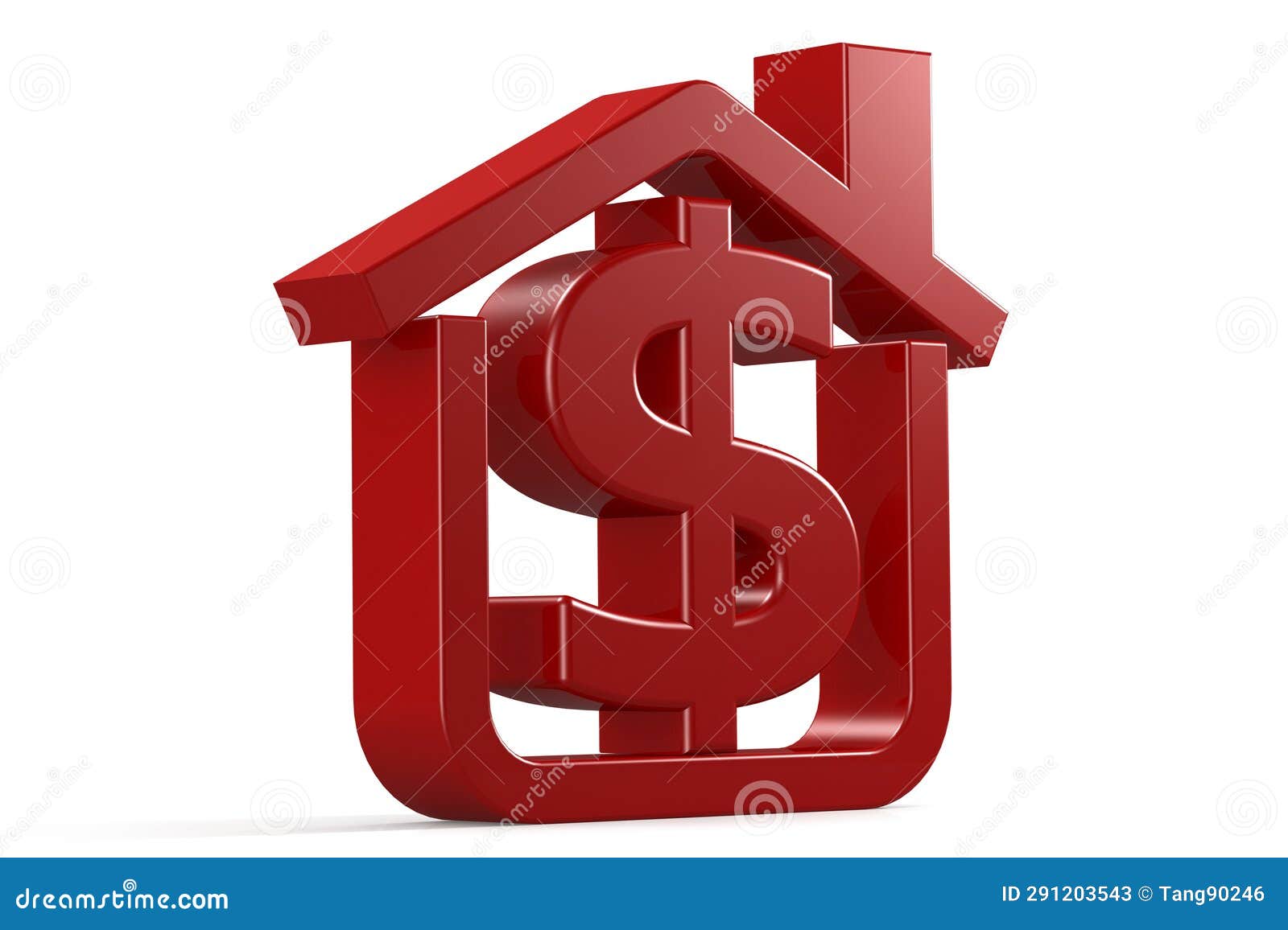 House Icon with Dollar Sign in Red Stock Illustration - Illustration of ...