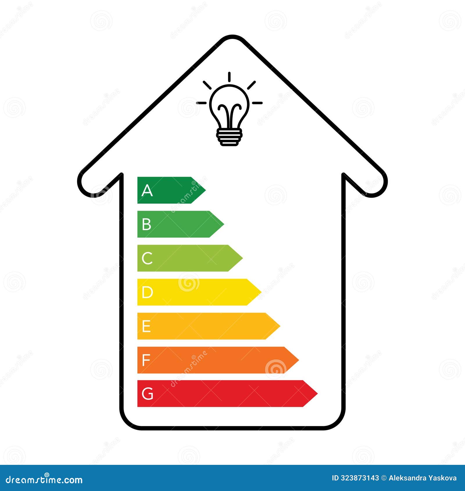 House Icon with Energy Efficiency Concept. Energy Class Rating Stock ...