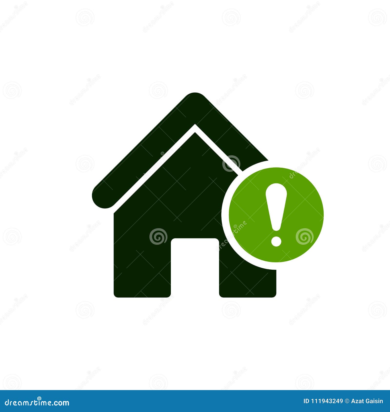 House Icon with Exclamation Mark. House Icon and Alert, Error, Alarm ...