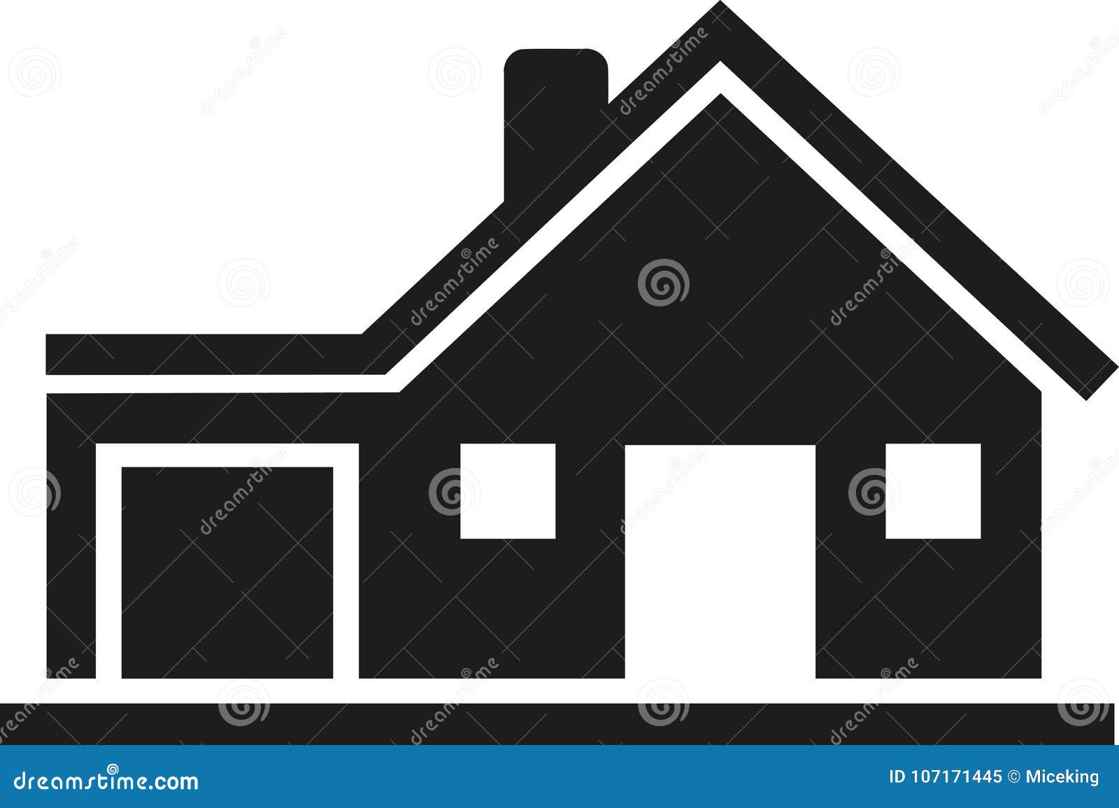 House icon with garage stock vector. Illustration of isolated - 107171445