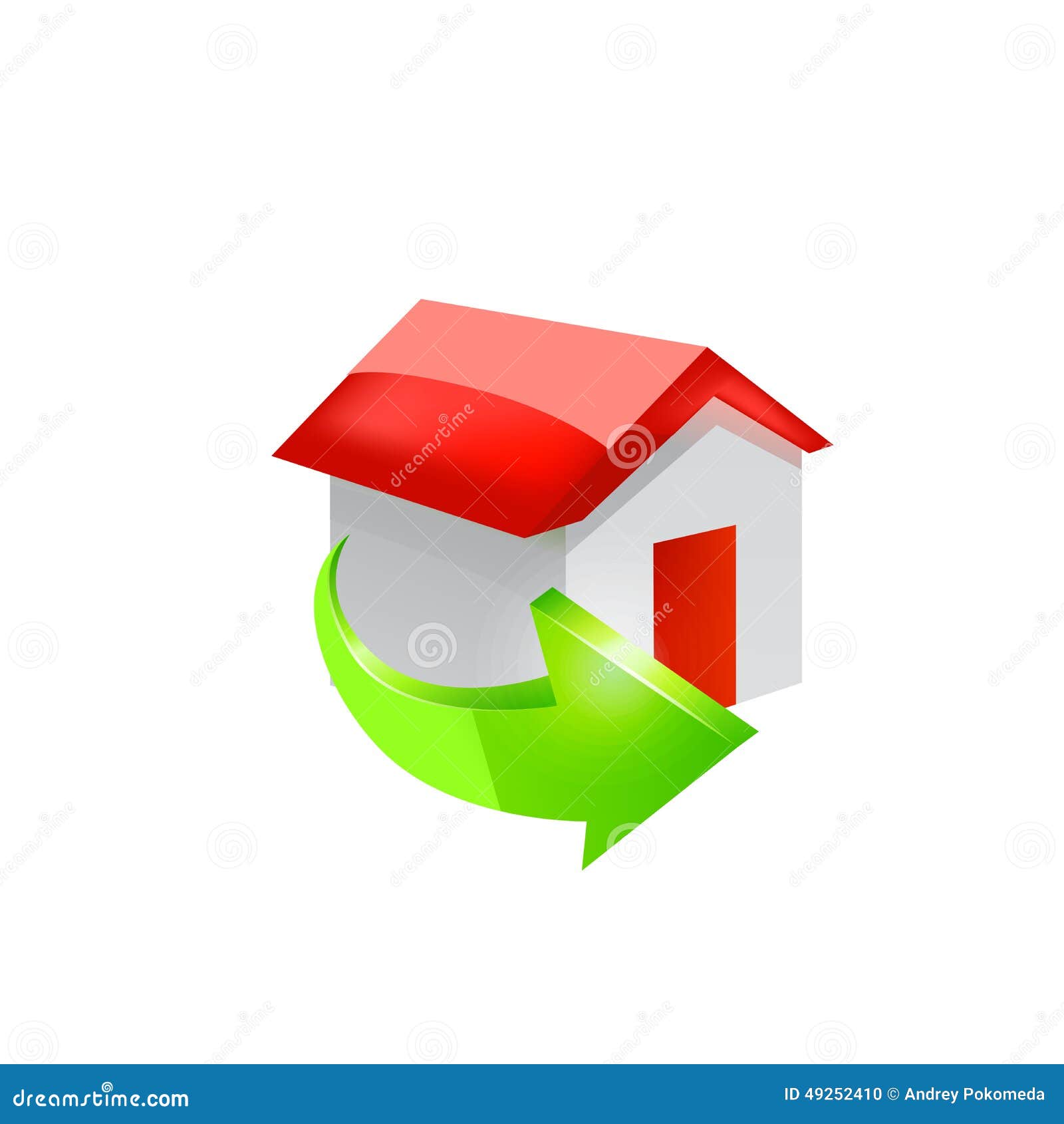 House Icon with Green Arrow. Stock Vector - Illustration of residential ...