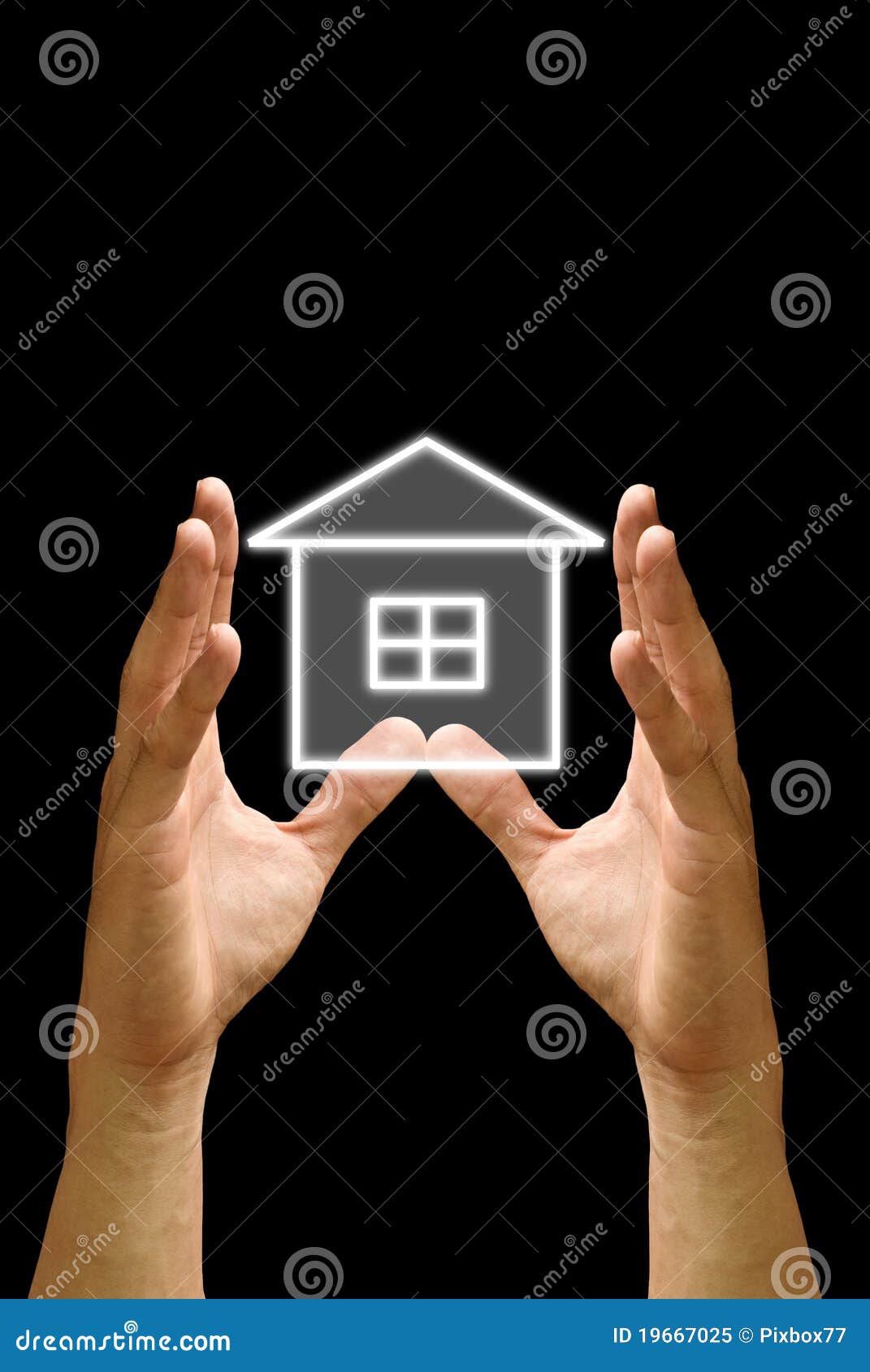 House icon in the hand stock image. Image of realty, home - 19667025