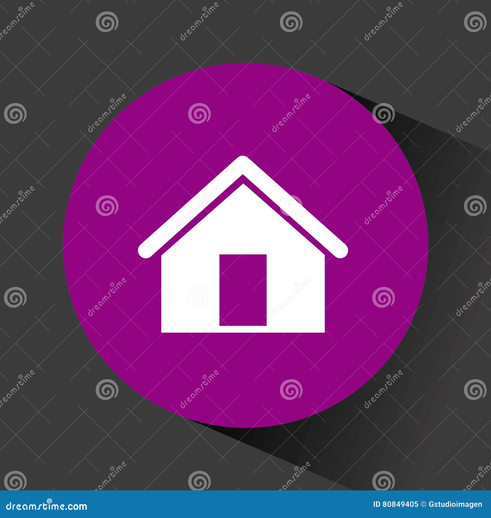 House Icon Inside Purple Circle Stock Vector - Illustration of global ...