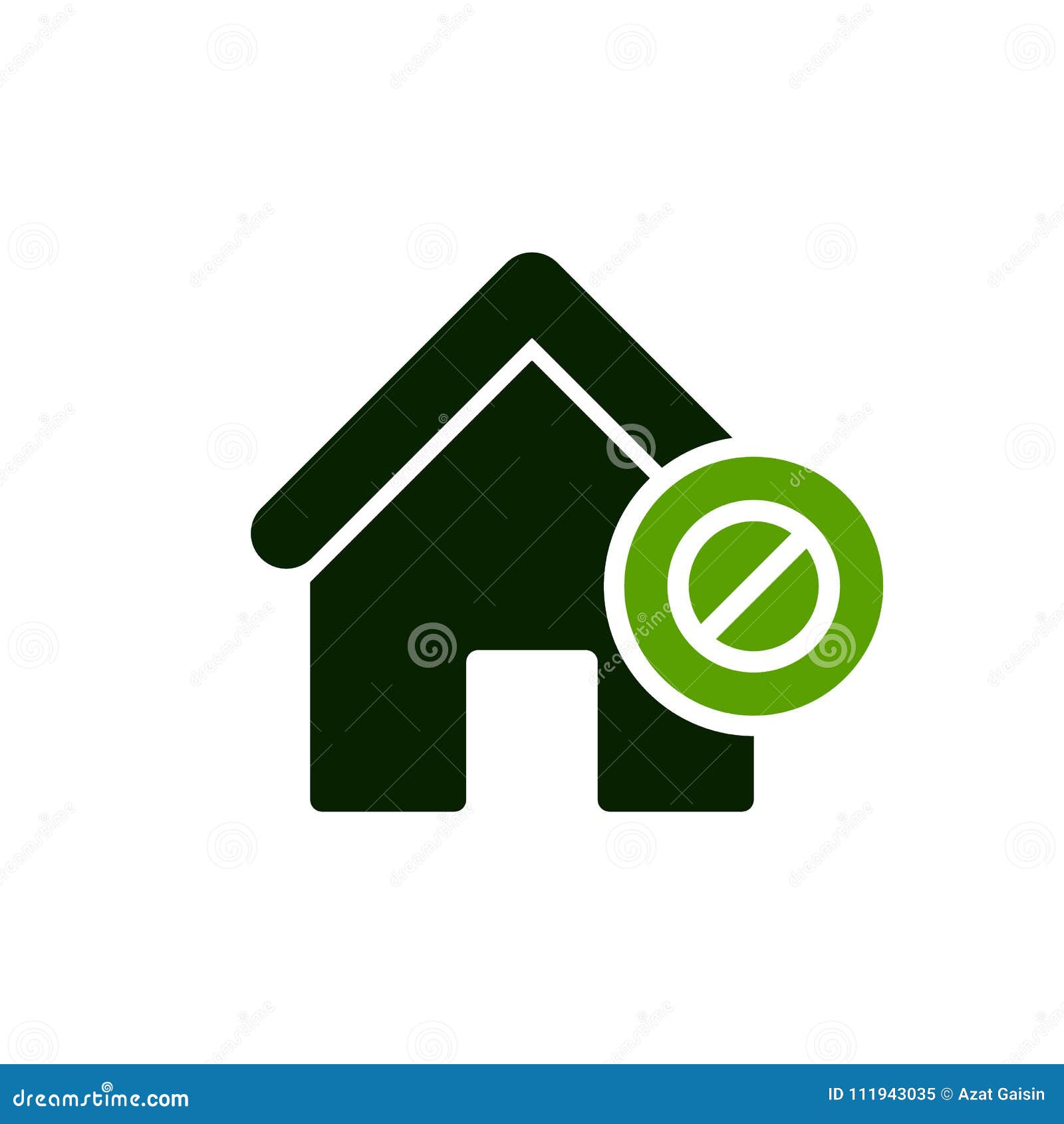 House Icon with Not Allowed Sign. House Icon and Block, Forbidden ...
