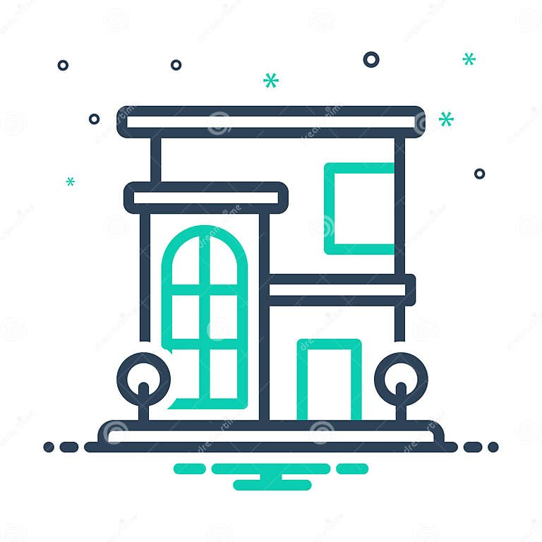 Mix Icon for House, Premises and Building Stock Vector - Illustration ...