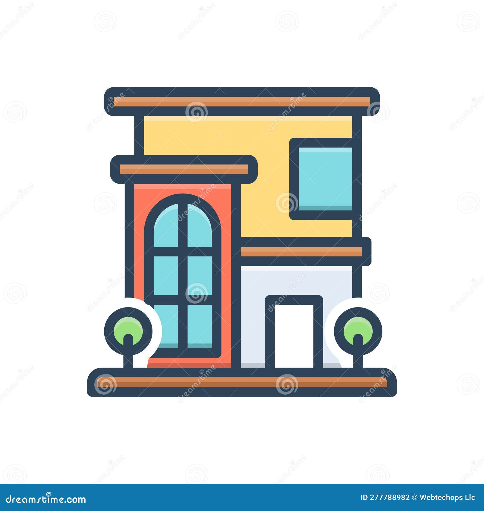 Color Illustration Icon for House, Premises and Apartment Stock ...