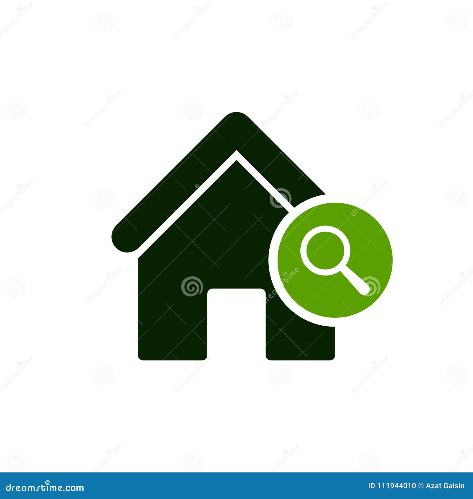 House Icon with Research Sign. House Icon and Explore, Find, Inspect ...