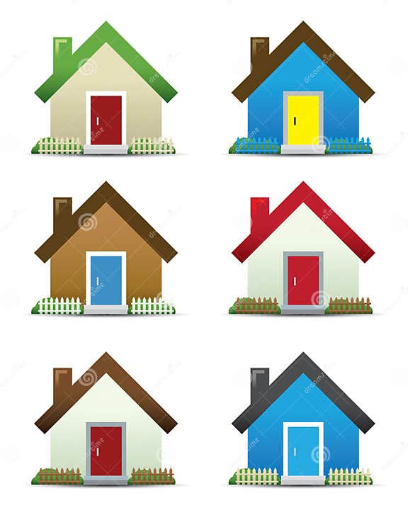 House Icon Set stock vector. Illustration of exterior - 9946635