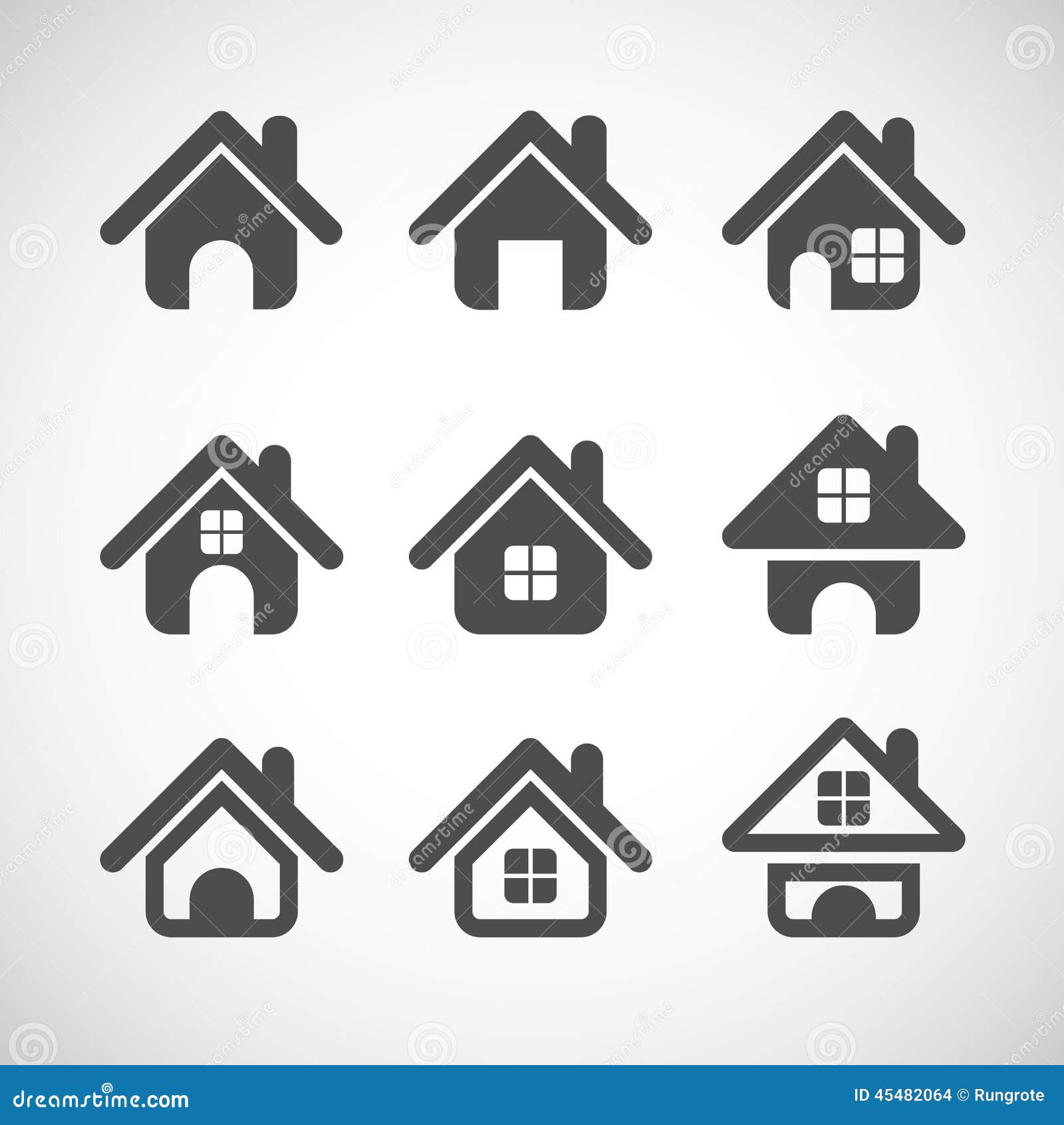 House Icon Set, Vector Eps10 Stock Vector - Illustration of residential ...