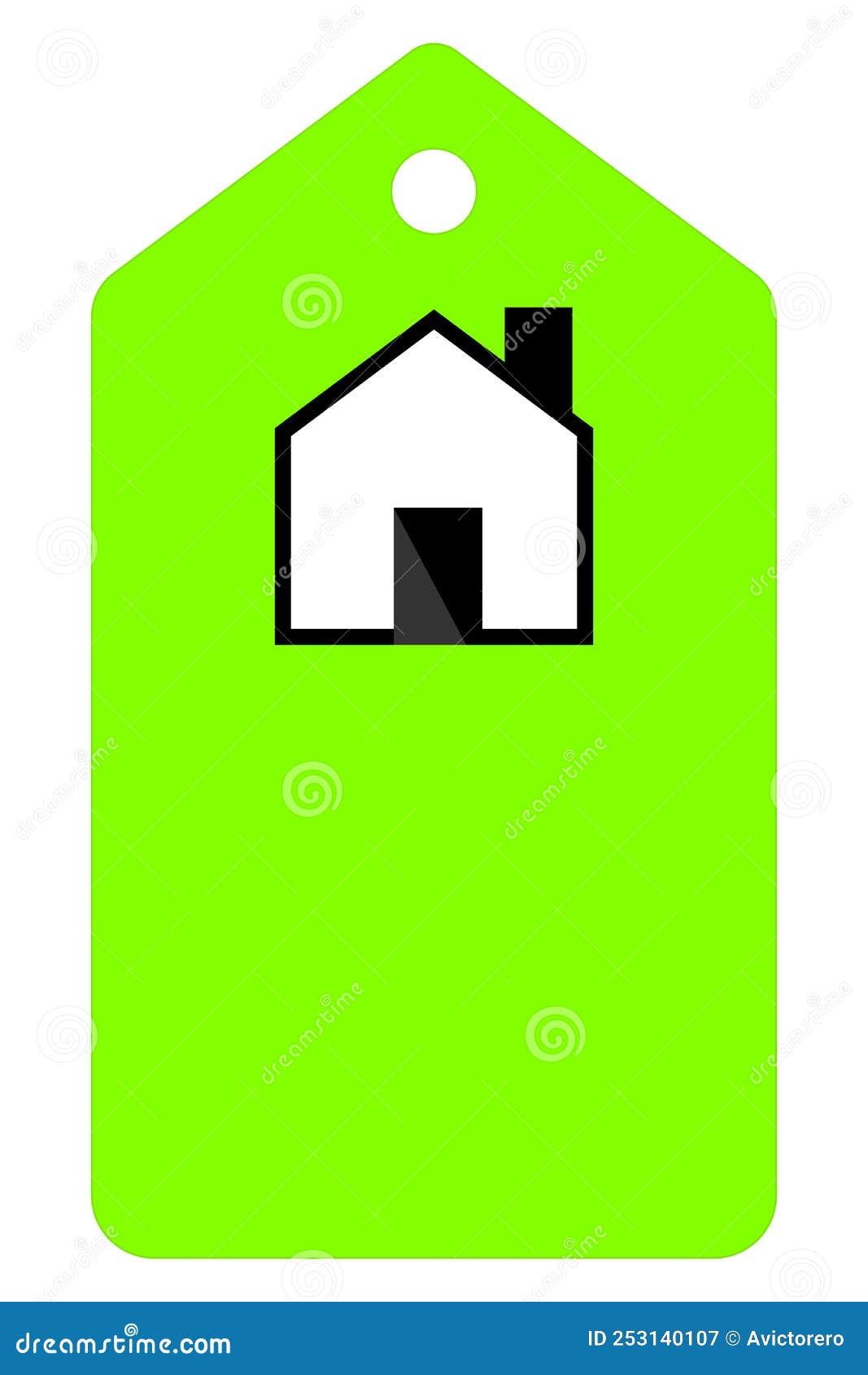 House Icon on Tag with Copy Space for Text Stock Vector - Illustration ...