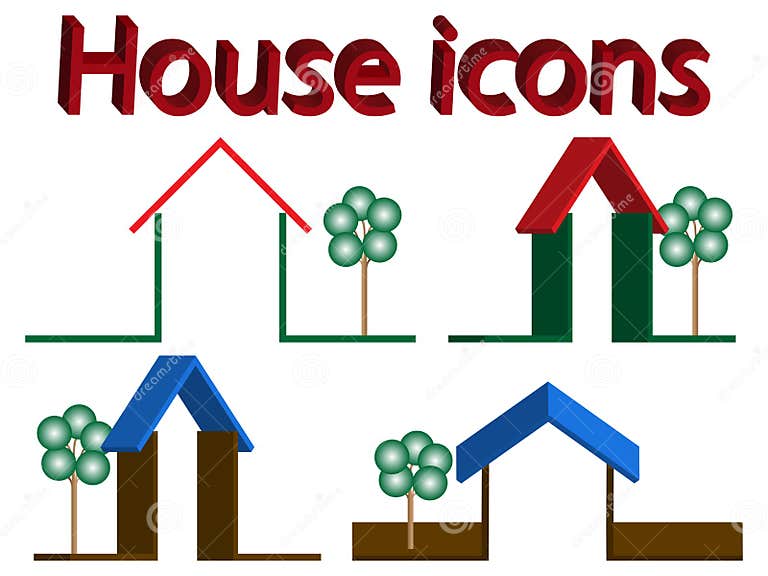 House icons stock vector. Illustration of text, roof - 22774467