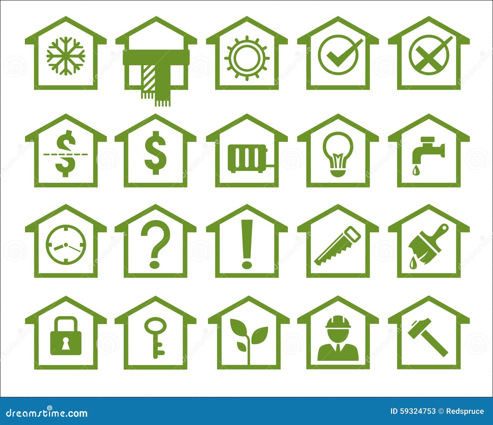 House icons stock vector. Illustration of flawed, painting - 59324753