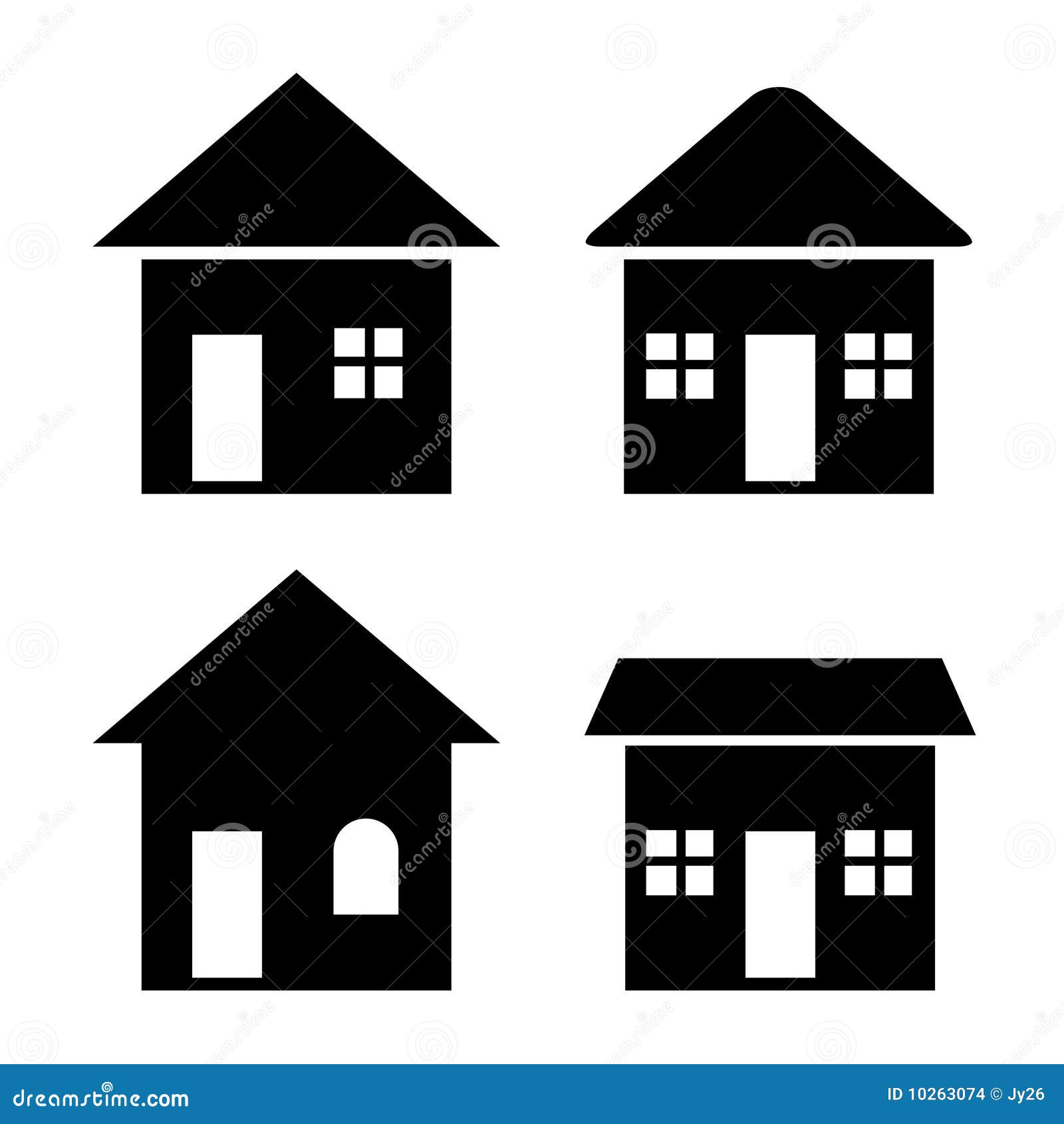 House icons set (VECTOR) stock vector. Illustration of silhouette ...