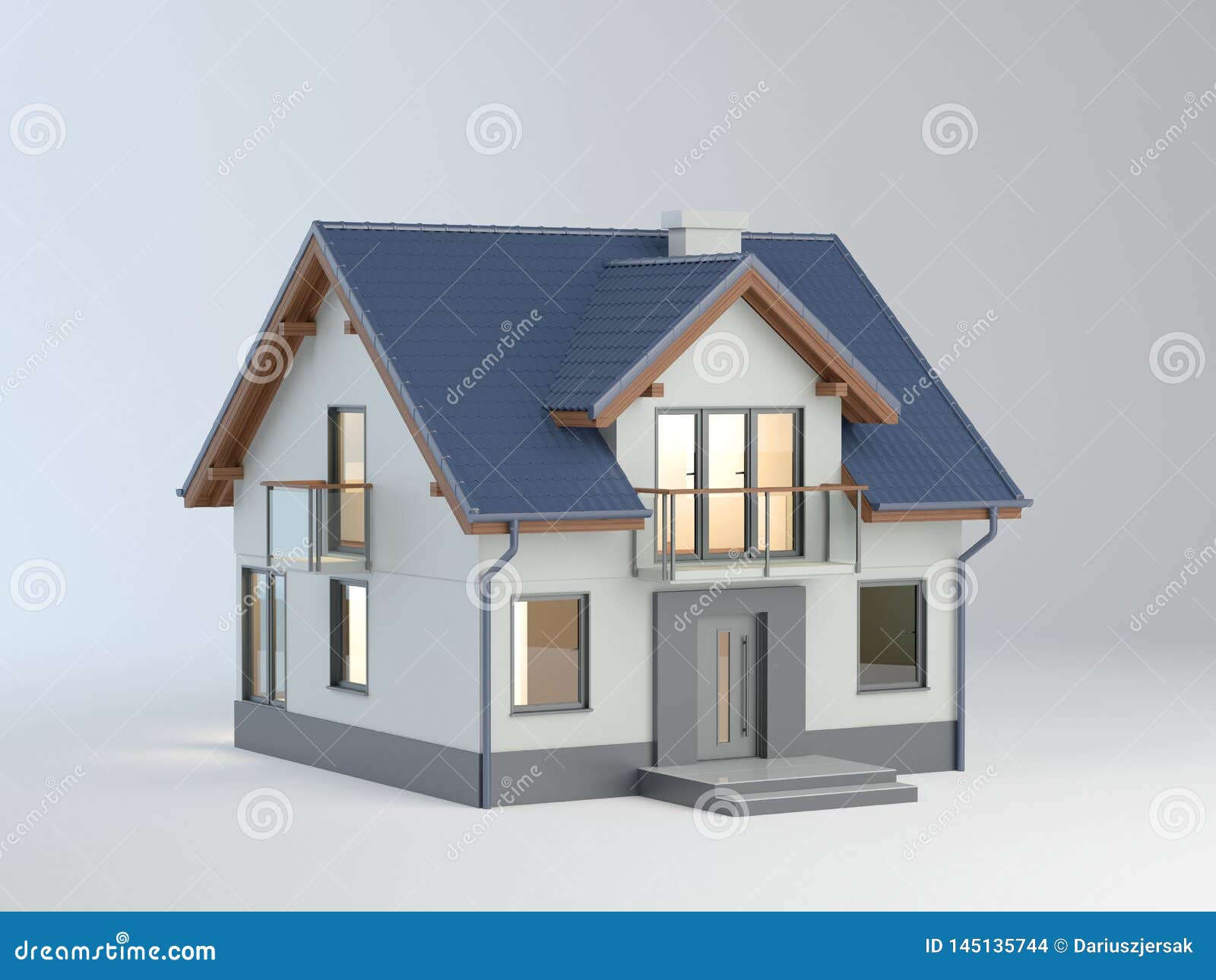 House Illustration, 3D Illustration Stock Illustration - Illustration ...
