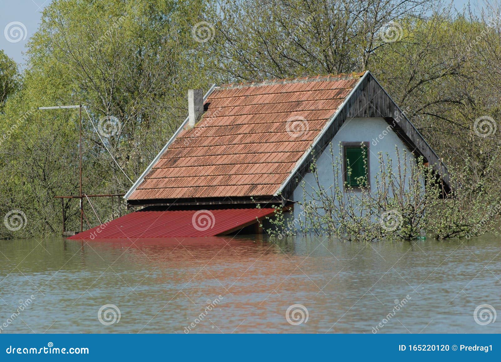 House Immersed in the Flood Stock Photo - Image of tragedy, disaster ...