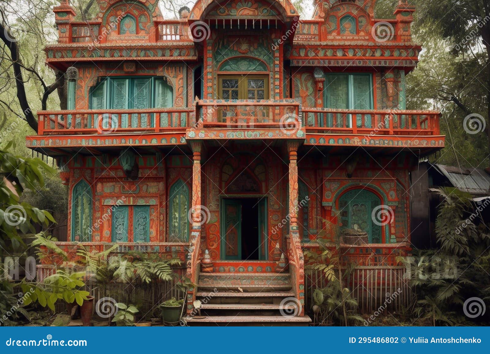 House of India. Asian Architecture Stock Illustration - Illustration of ...