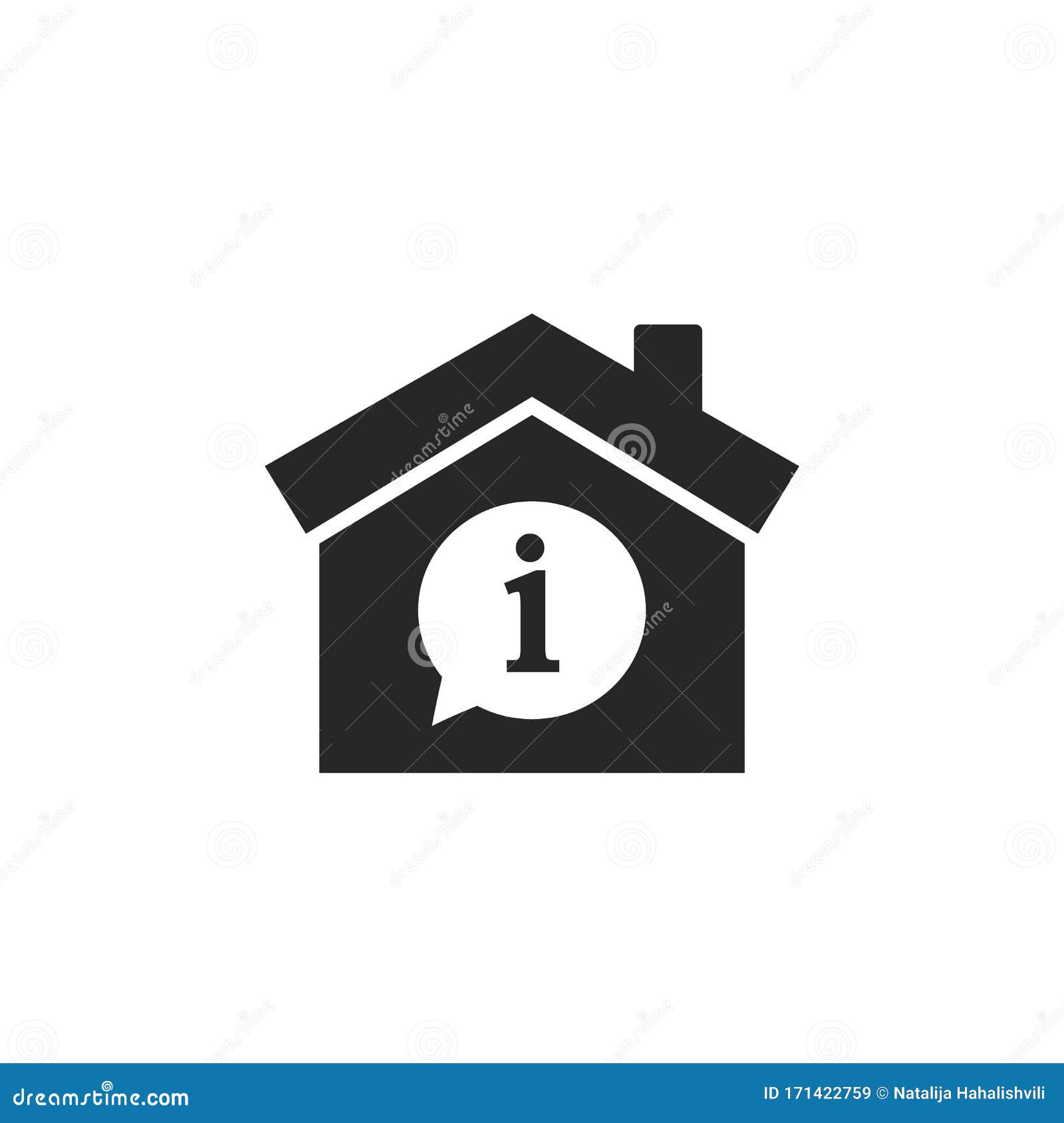 House with Info Mark Inside Icon. Vector Illustration Stock Vector ...