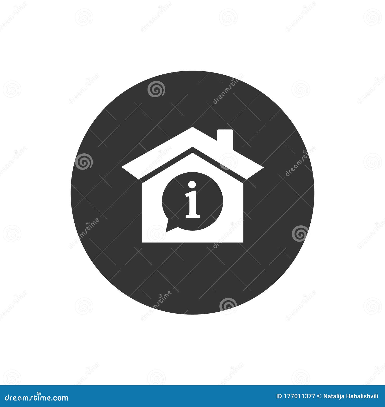 House with Info Mark Inside Icon. Vector Stock Vector - Illustration of ...