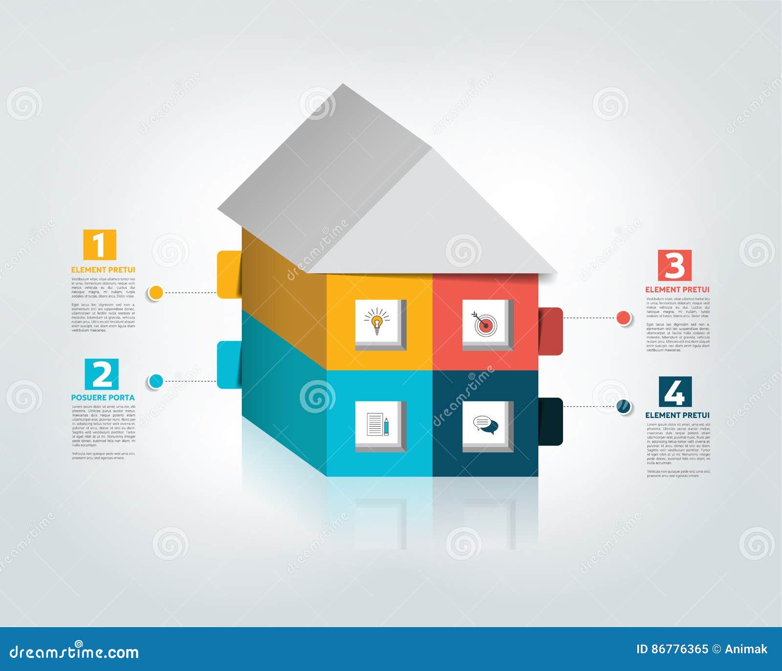 House Infographic Chart, Diagram for Presentation. Stock Vector ...