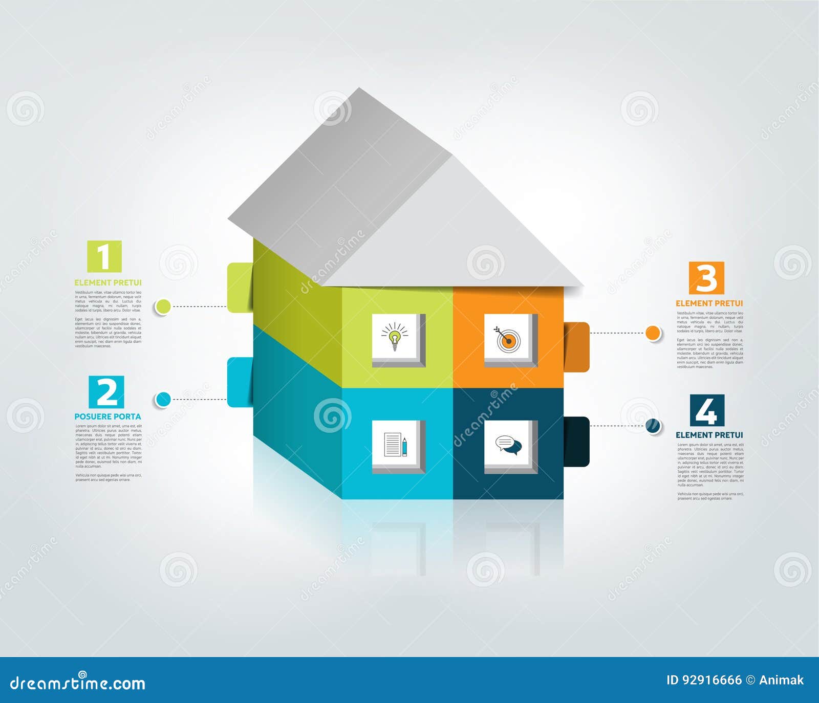 House Infographic Chart, Diagram for Presentation. Stock Vector ...