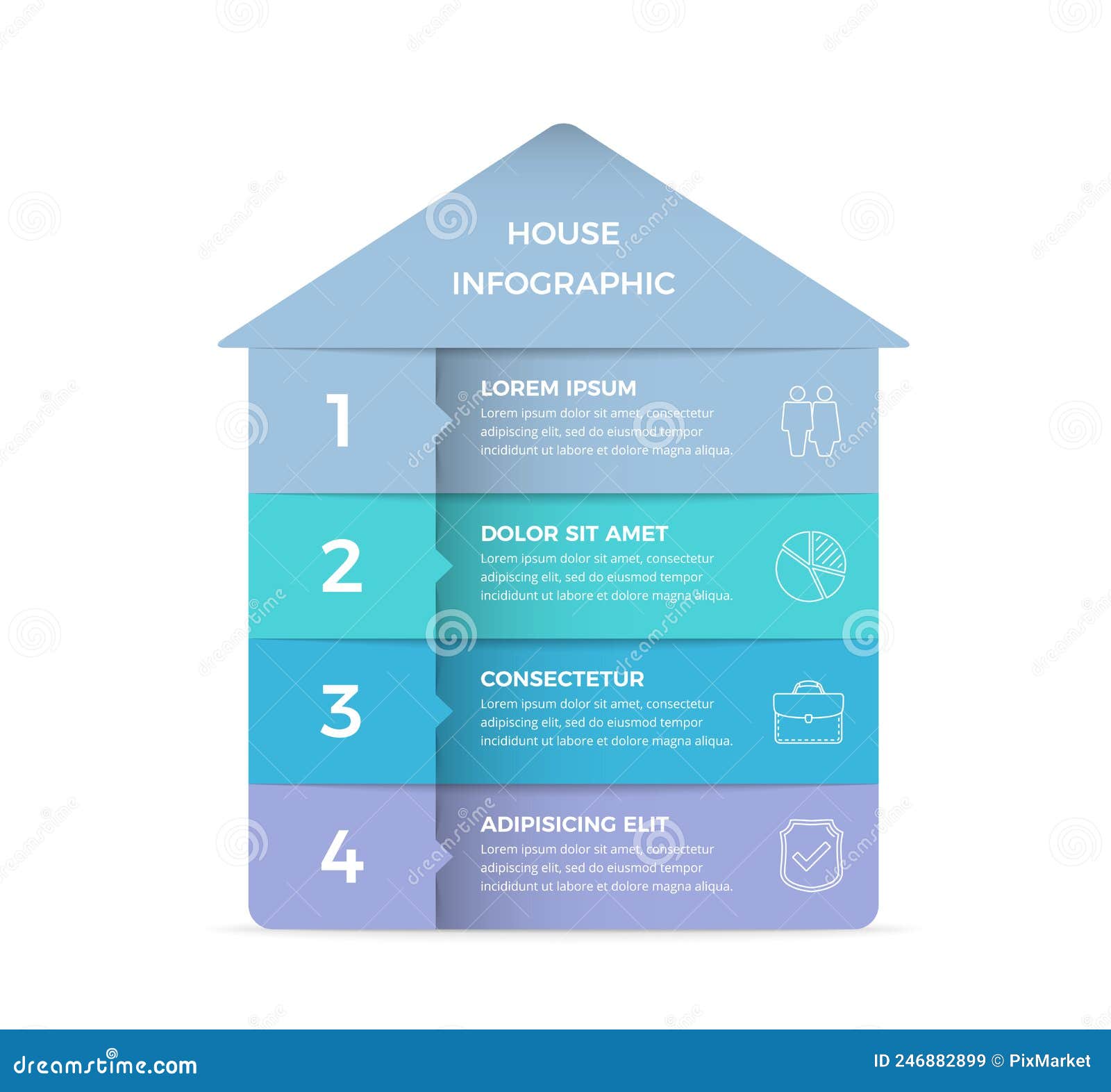 House - Infographic Template Stock Vector - Illustration of four ...
