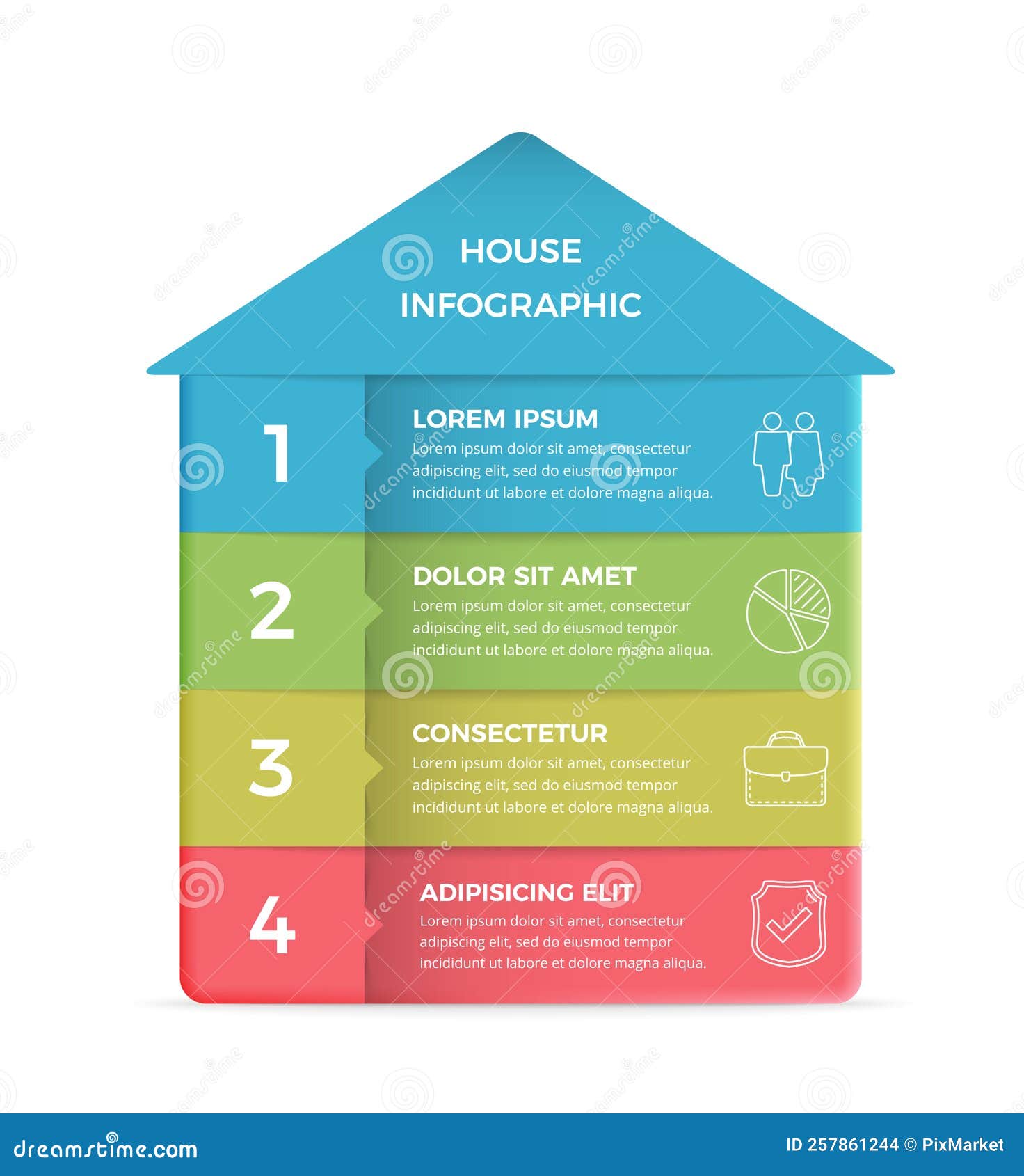 House - Infographic Template Stock Vector - Illustration of four, graph ...