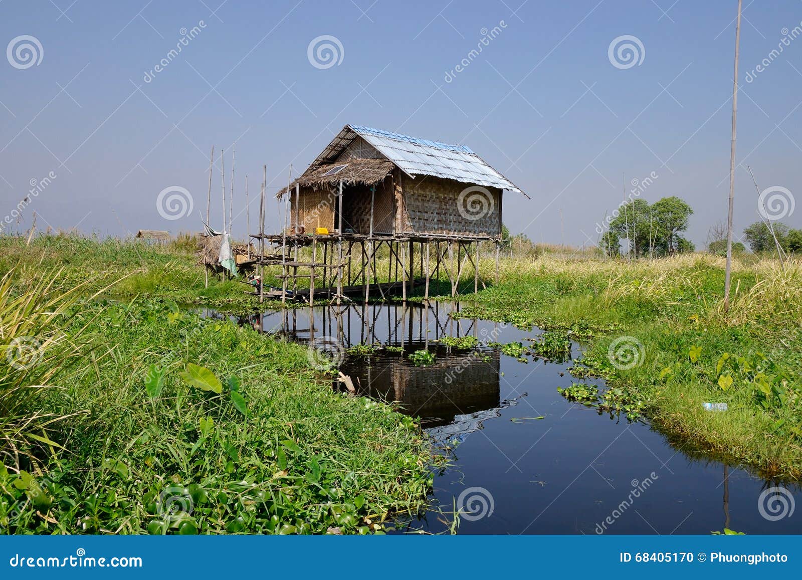 A House on the Inle Lake, Myanmar Stock Photo - Image of house, myanmar ...