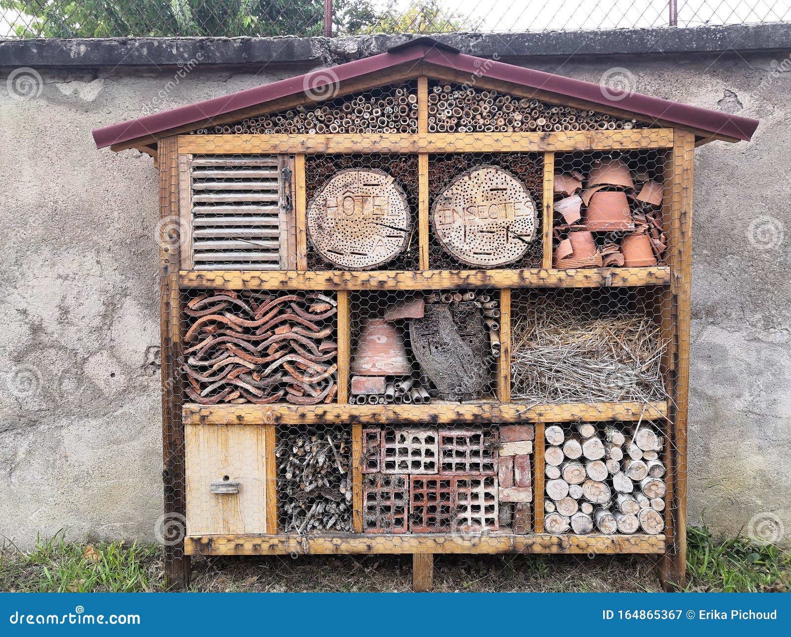 House Insect Shelter in Late Autumn Stock Image - Image of racks, roof ...