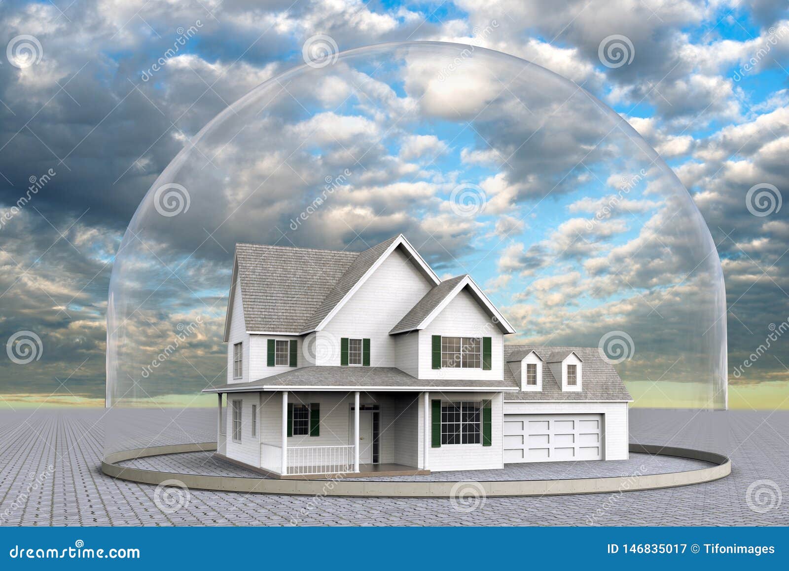 A House Inside A Dome Royalty-Free Stock Photography | CartoonDealer ...