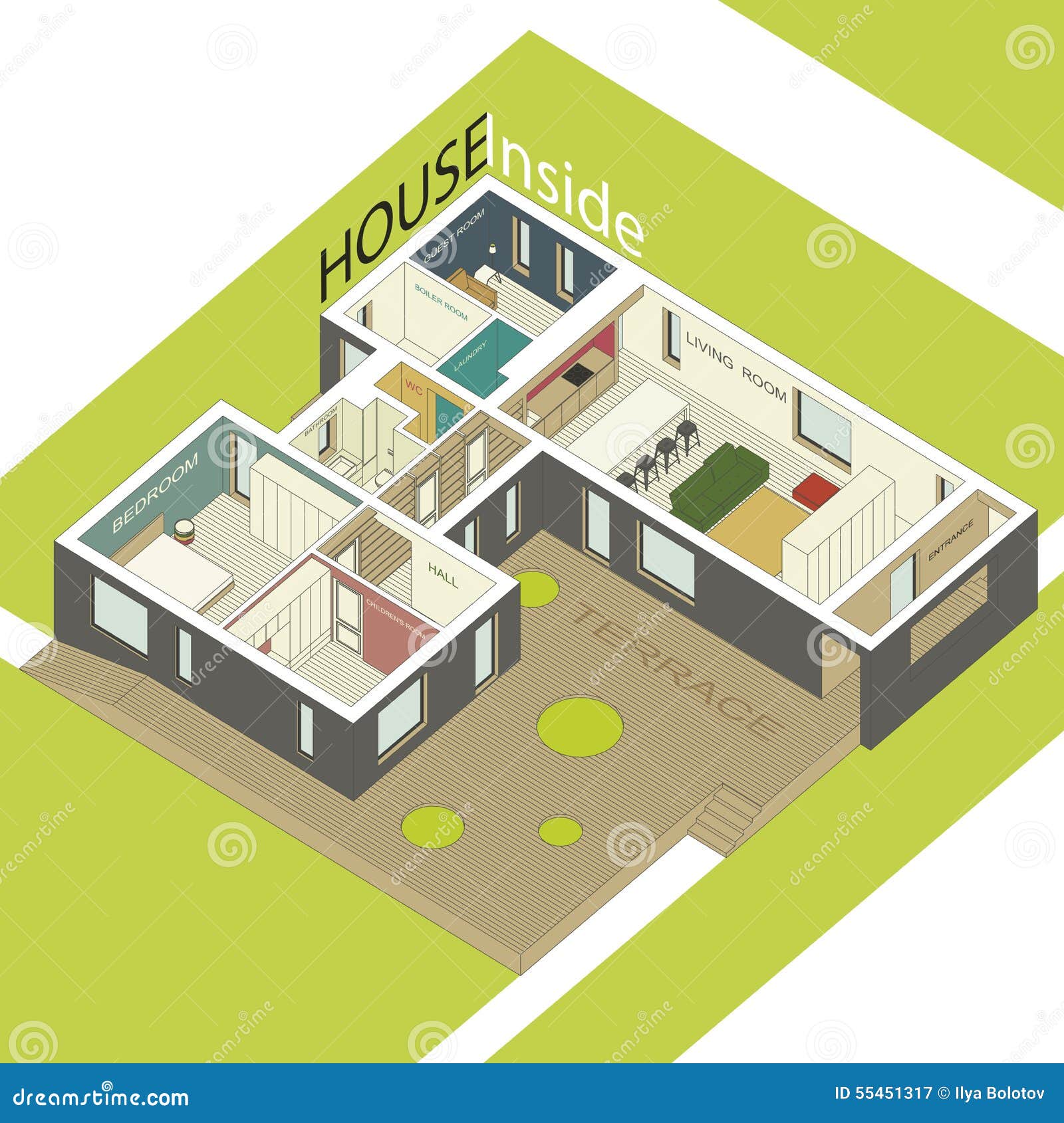 House inside stock vector. Illustration of architecture - 55451317