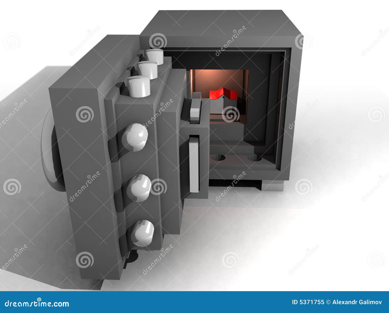 House inside open safe stock illustration. Illustration of armor - 5371755