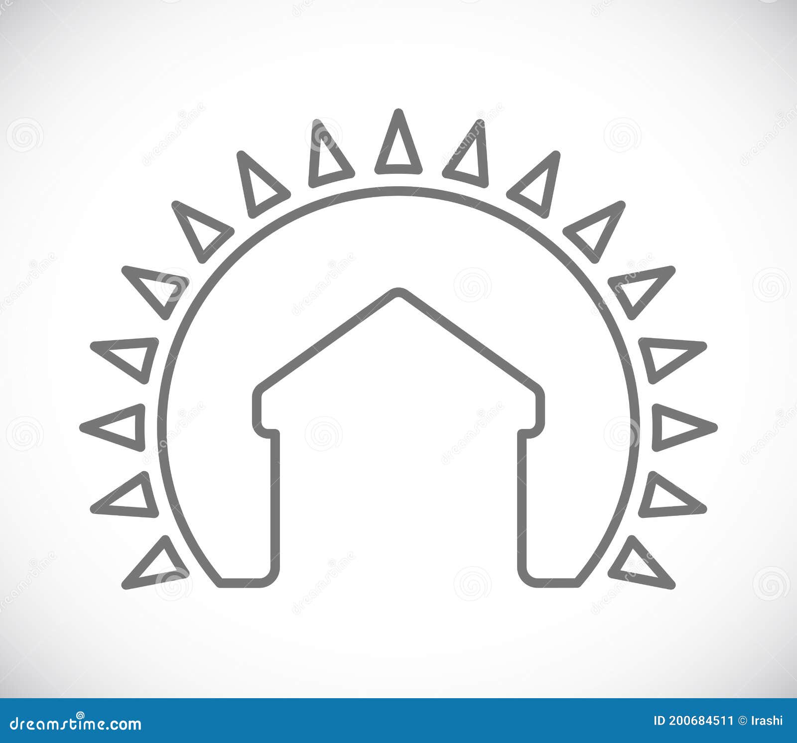 House inside sun icon stock vector. Illustration of house - 200684511