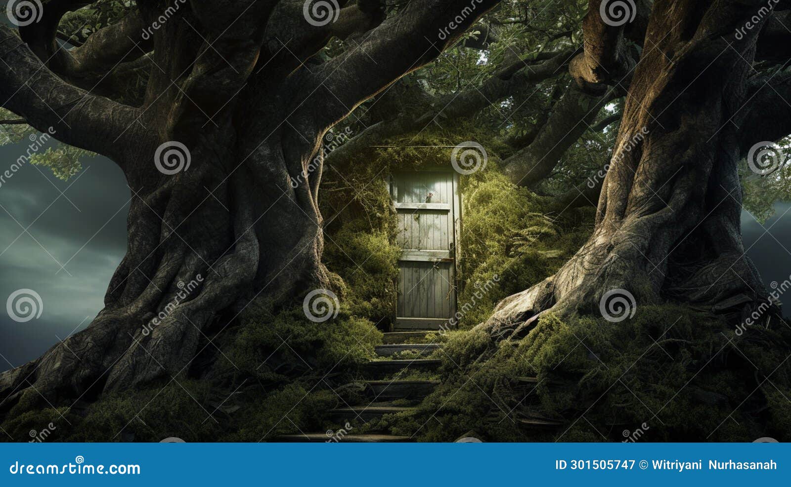 House Inside Tree. Deep in a Distant, Mysterious Forest an Enchanting ...