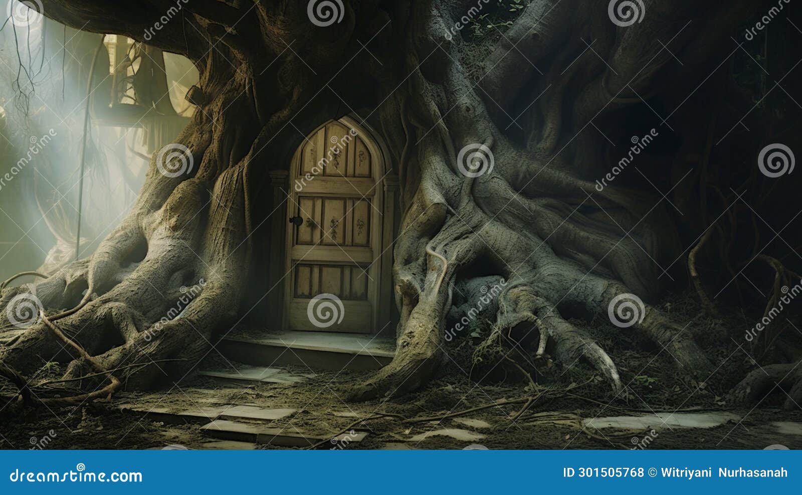 House Inside Tree. Deep in a Distant, Mysterious Forest an Enchanting ...