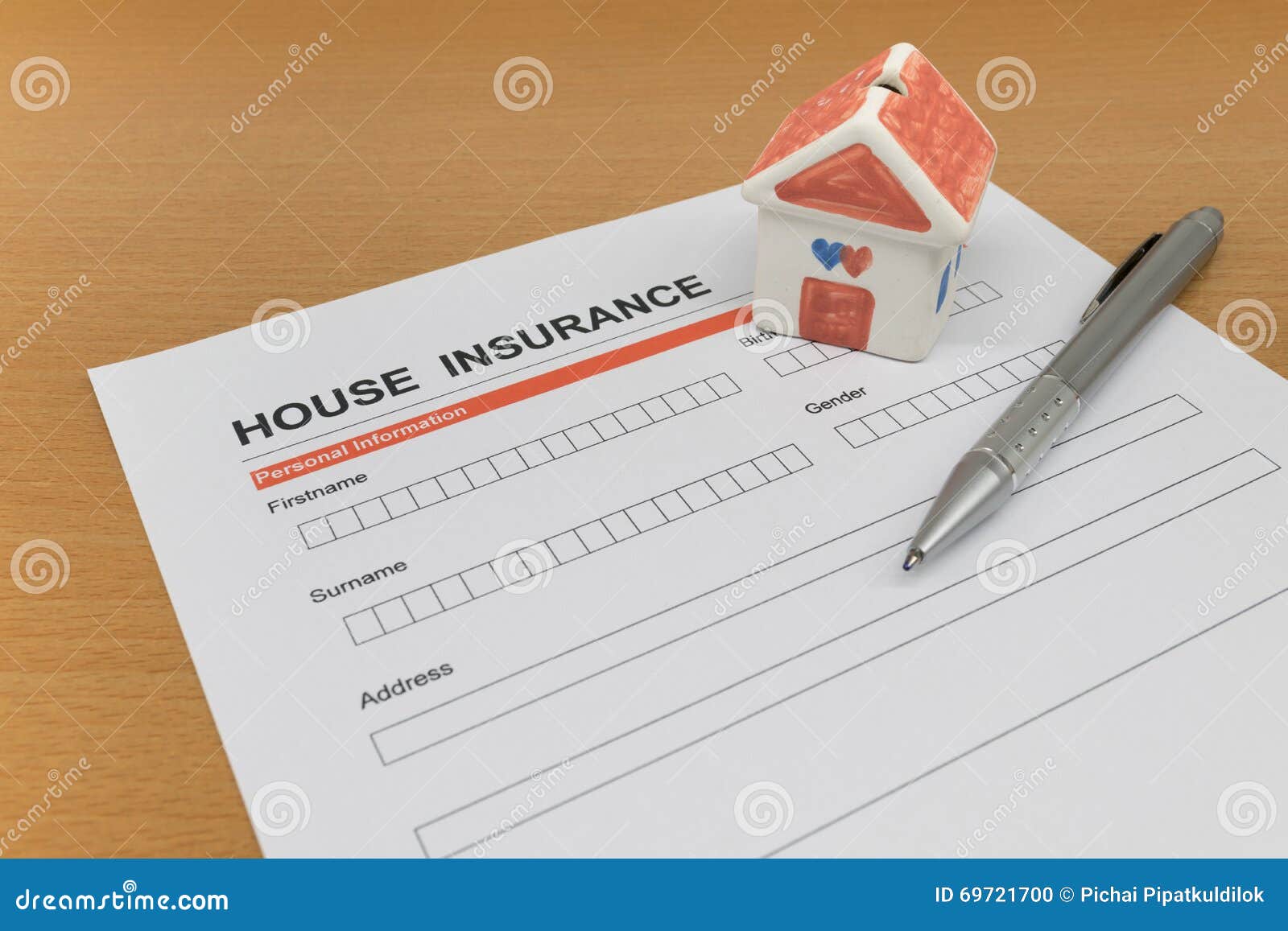 House Insurance Application Form Stock Photo - Image of agent ...