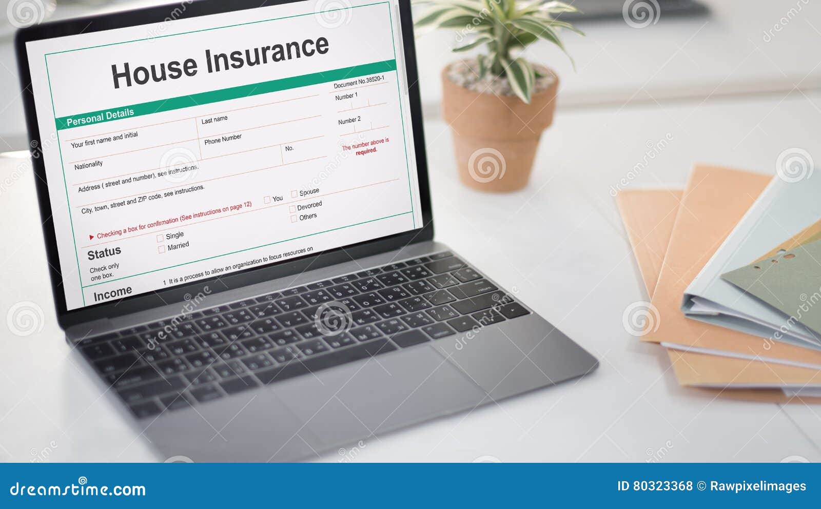 House Insurance Document Form Concept Stock Photo - Image of display ...
