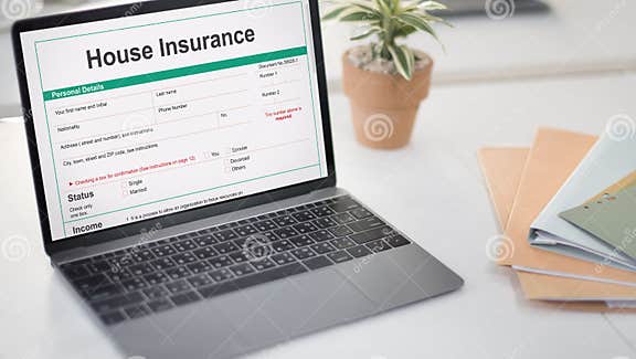 House Insurance Document Form Concept Stock Photo - Image of display ...