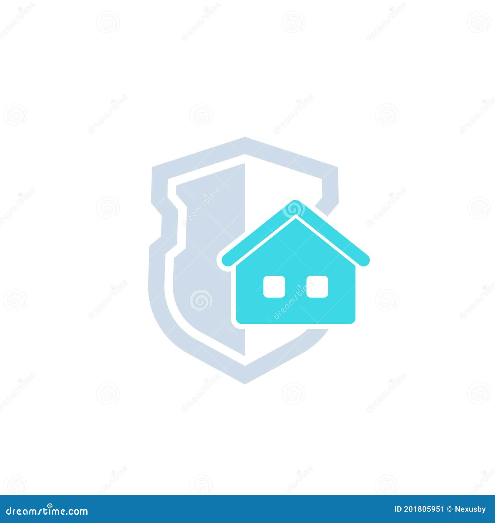 House Insurance Icon with Shield and Home Stock Vector - Illustration ...