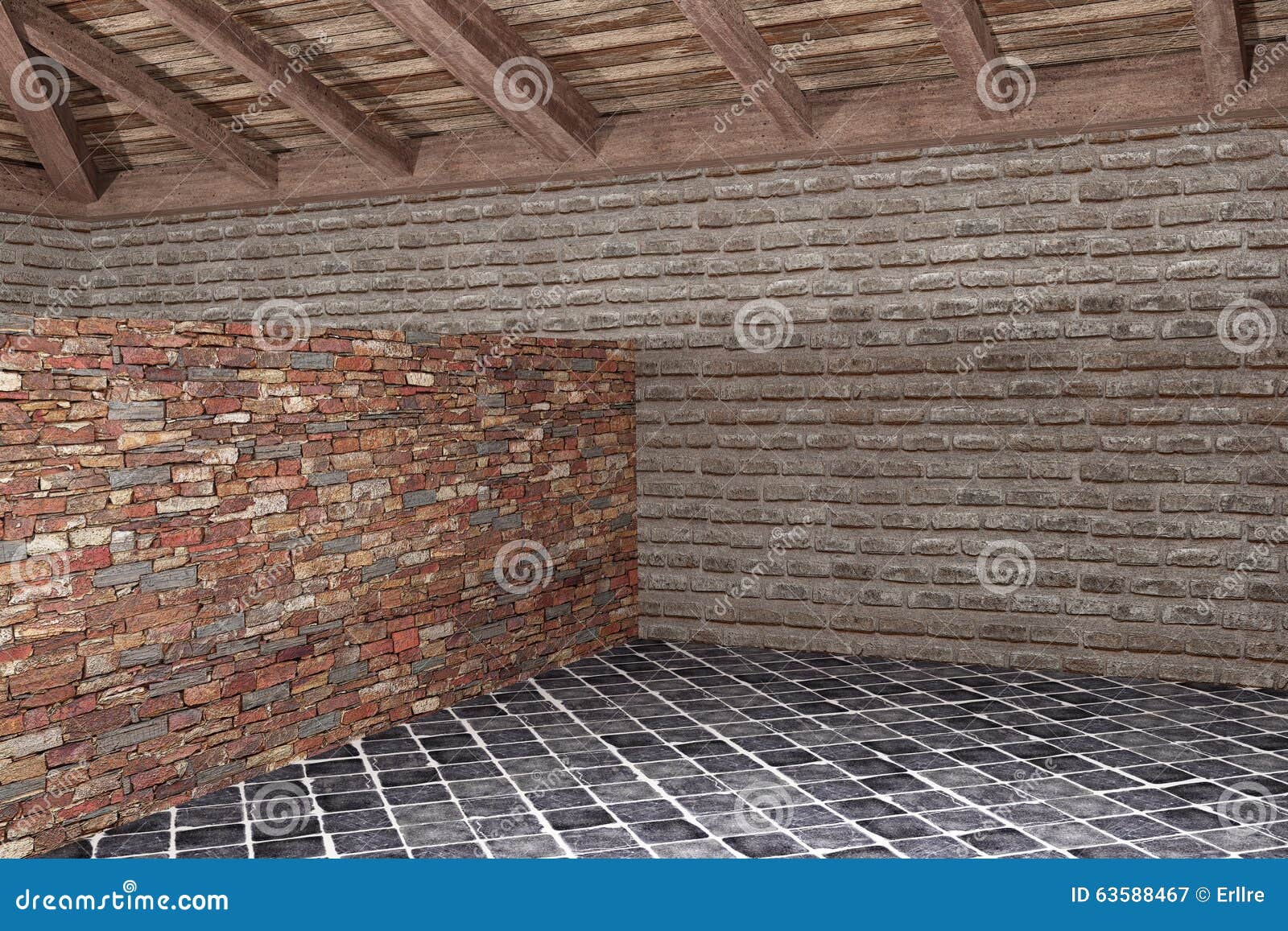 House Interior. Different Materials Stock Illustration - Illustration ...