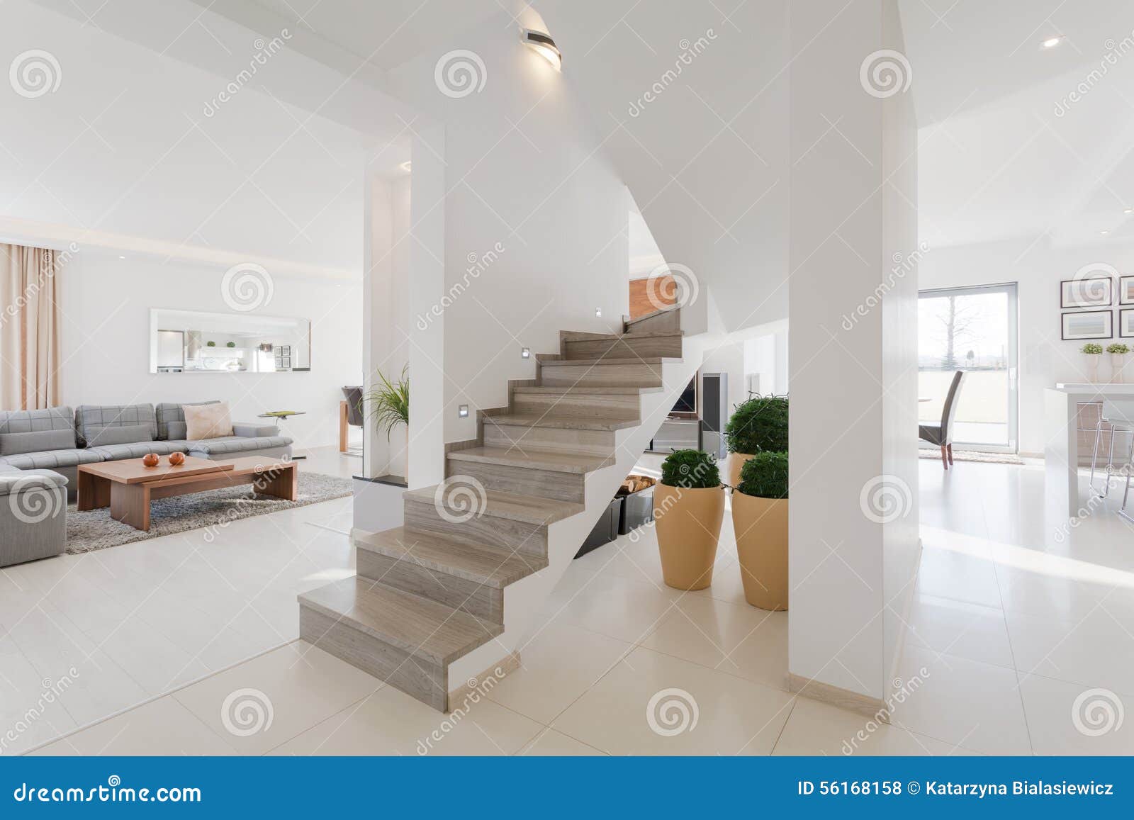 House Interior in Minimalistic Style Stock Photo - Image of open, room ...