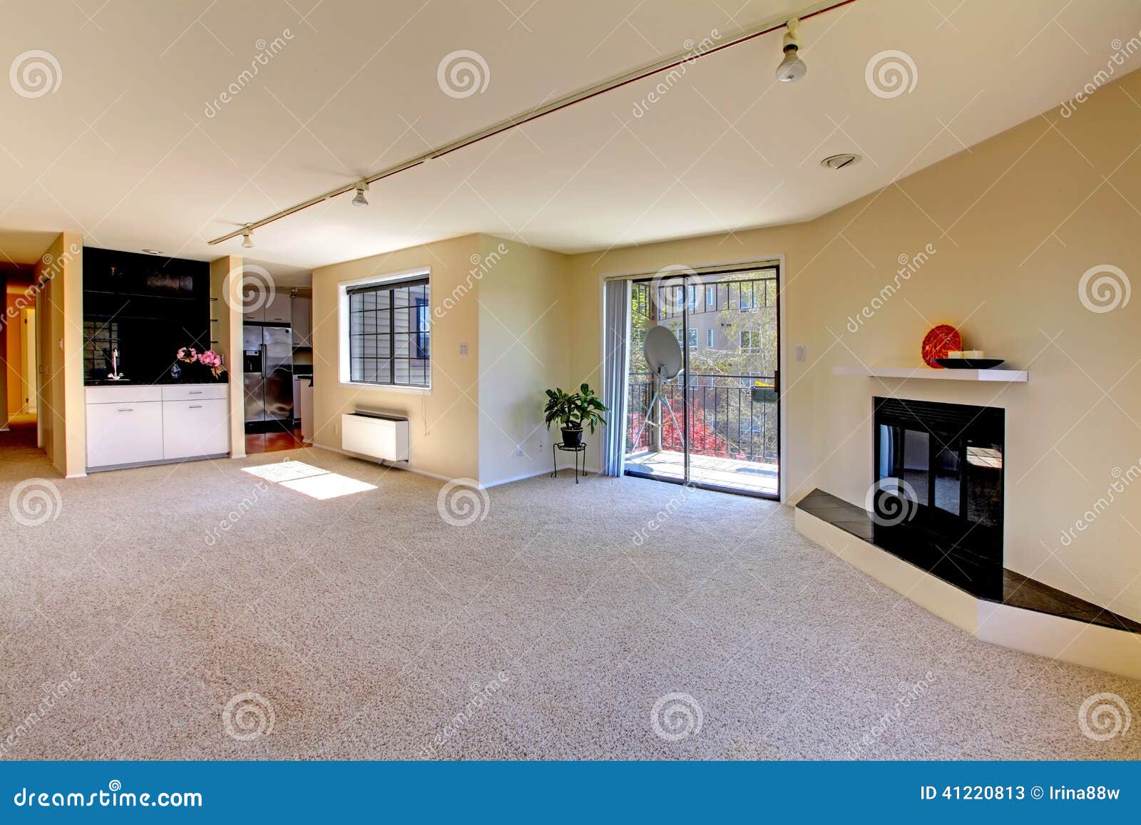 House Interior with Open Floor Plan. Empty Room Stock Image - Image of ...