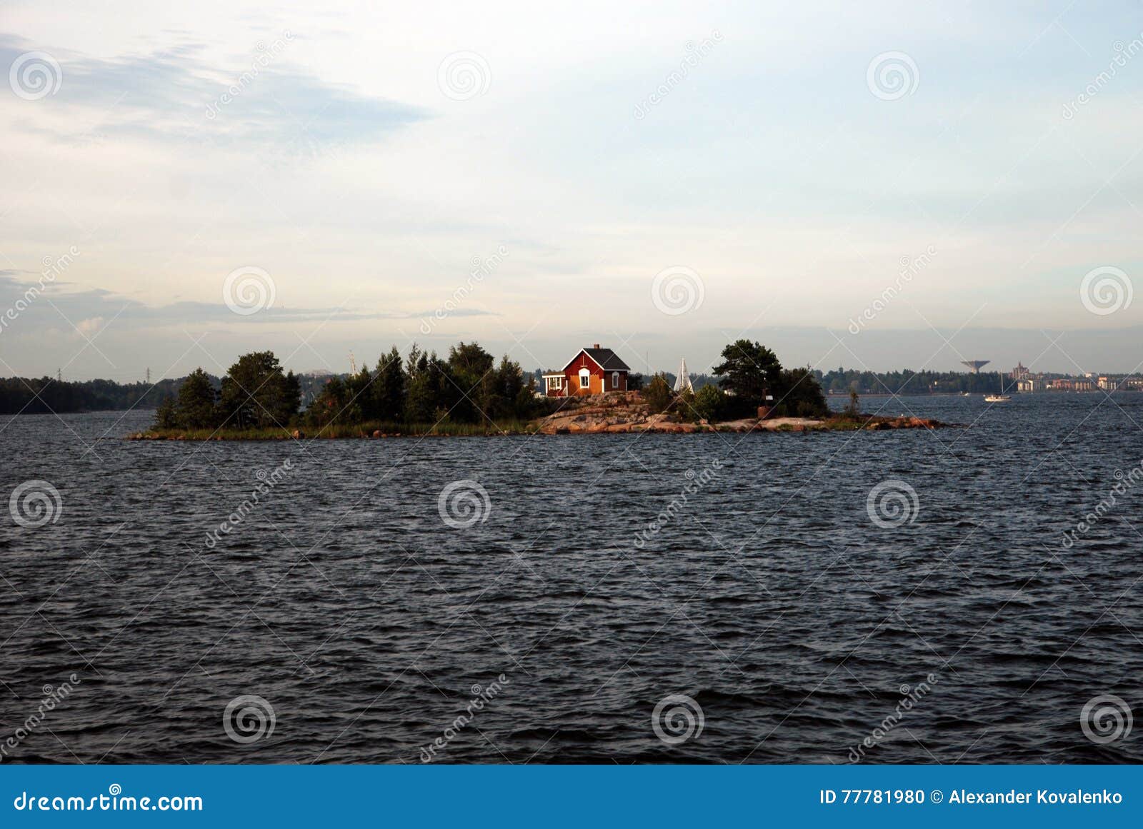 House on an island stock photo. Image of water, house - 77781980